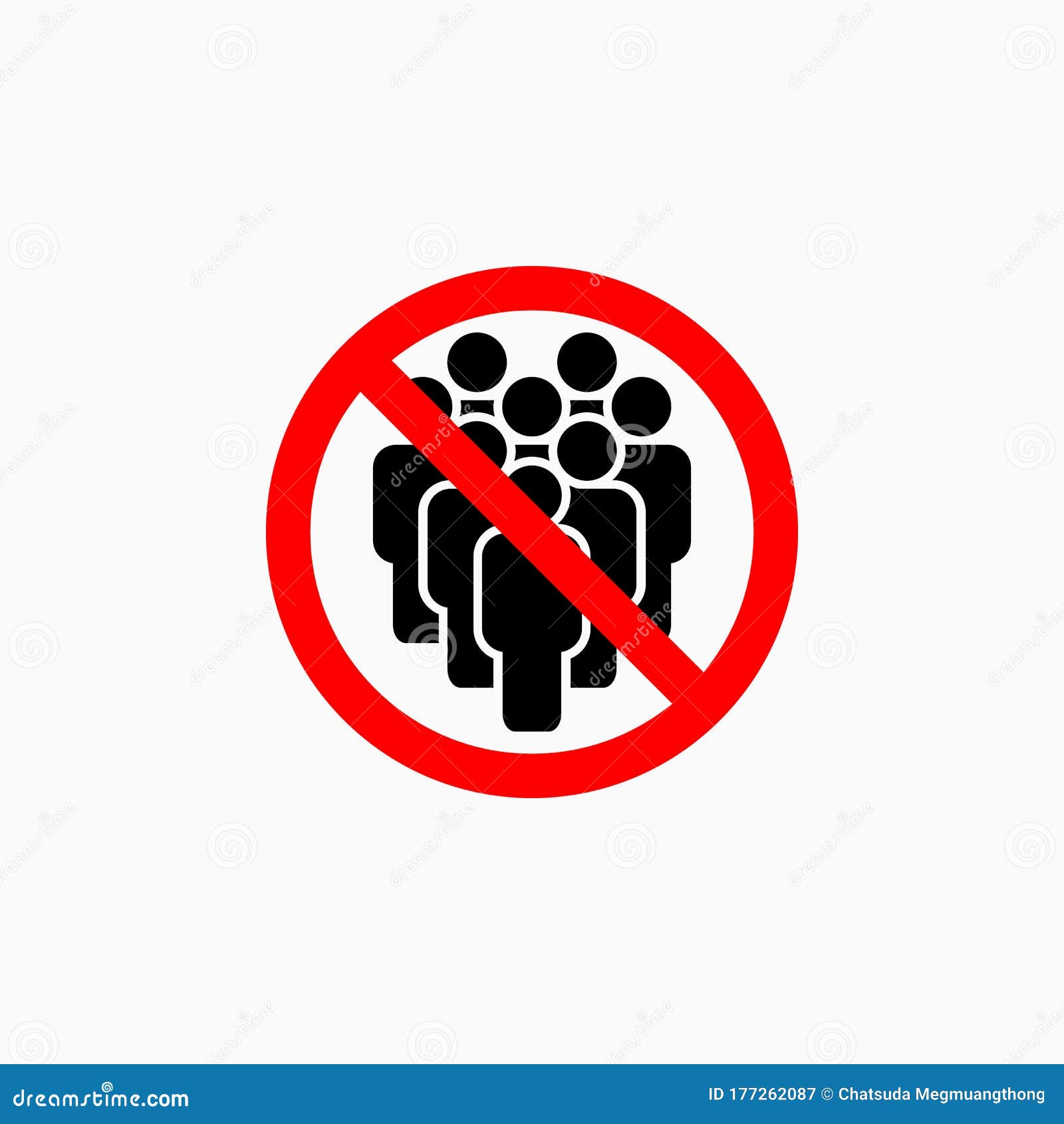 No Crowd Of People Icon, Do Not Crowd Vector | CartoonDealer.com #177262087