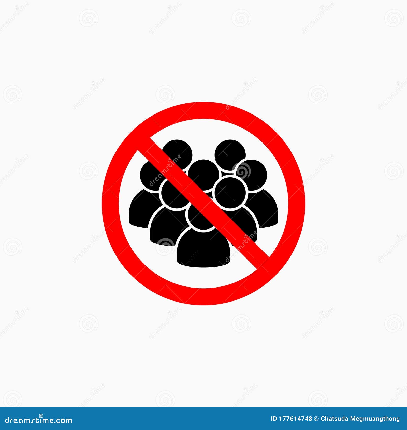 No Crowd of People Icon, Do Not Crowd Vector Stock Vector ...