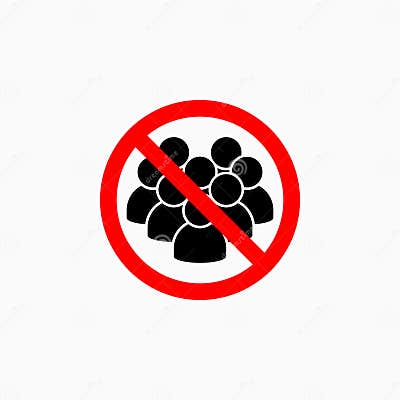 No Crowd of People Icon, Do Not Crowd Vector Stock Vector ...