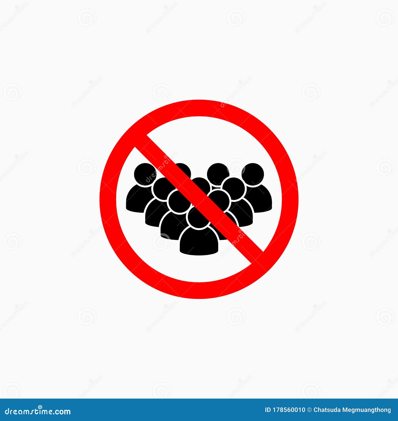 No Crowd of People Icon, Do Not Crowd Vector Stock Vector ...