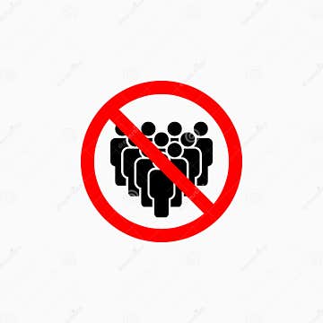 No Crowd of People Icon, Do Not Crowd Vector Stock Vector ...