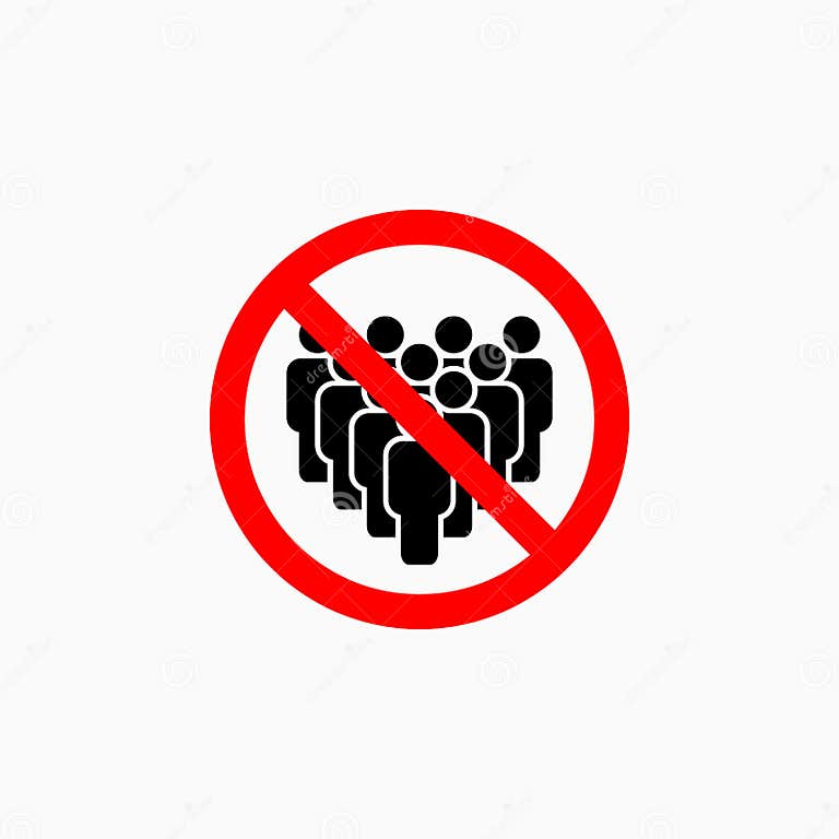 No Crowd of People Icon, Do Not Crowd Vector Stock Vector ...