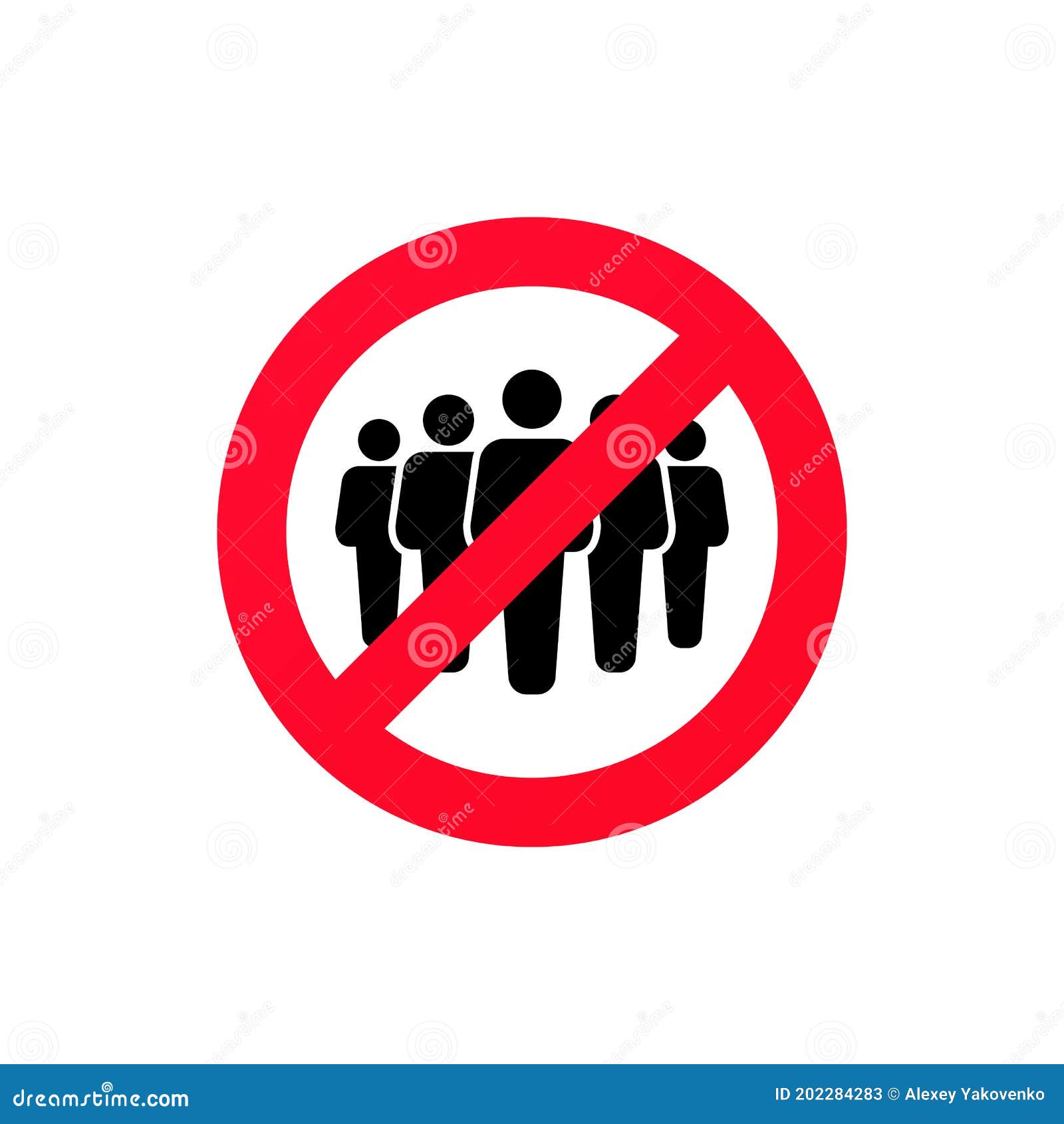 No Crowd Sign. Social Distancing. Avoid Crowds. Keep Your Distance ...