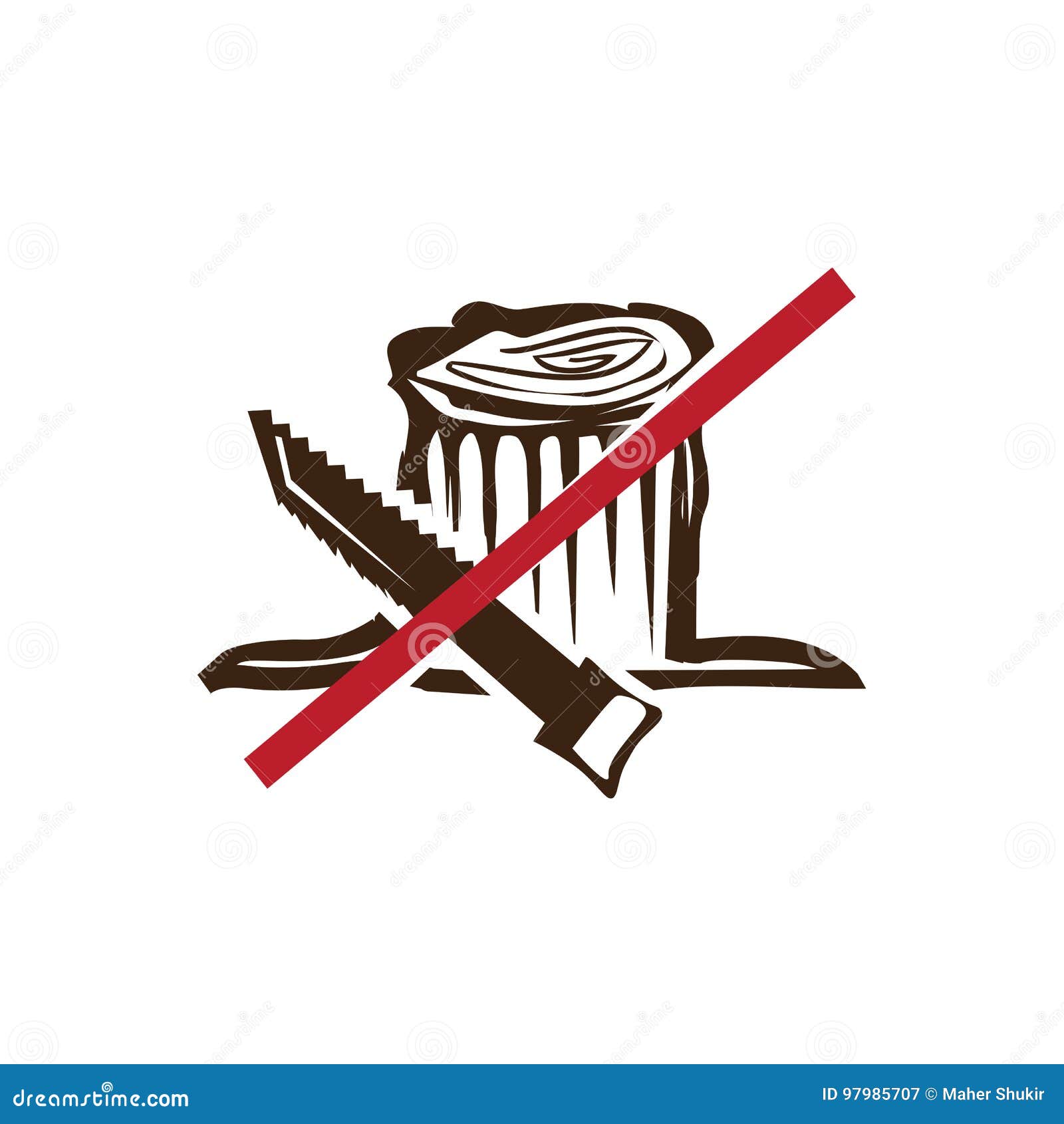 Do Not Cut Trees Sign Vector Illustration | CartoonDealer.com #149961722