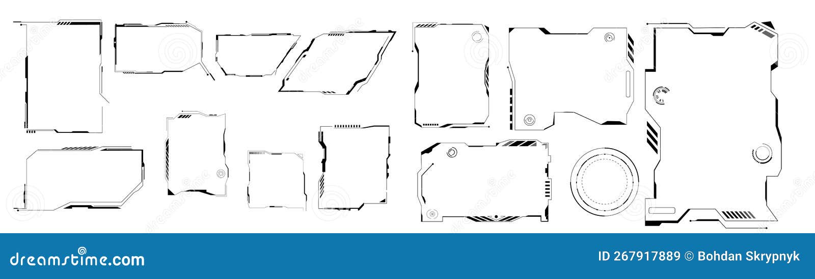 No Cyber Frame Template. Panel Displays with an Interface Stock Vector ...