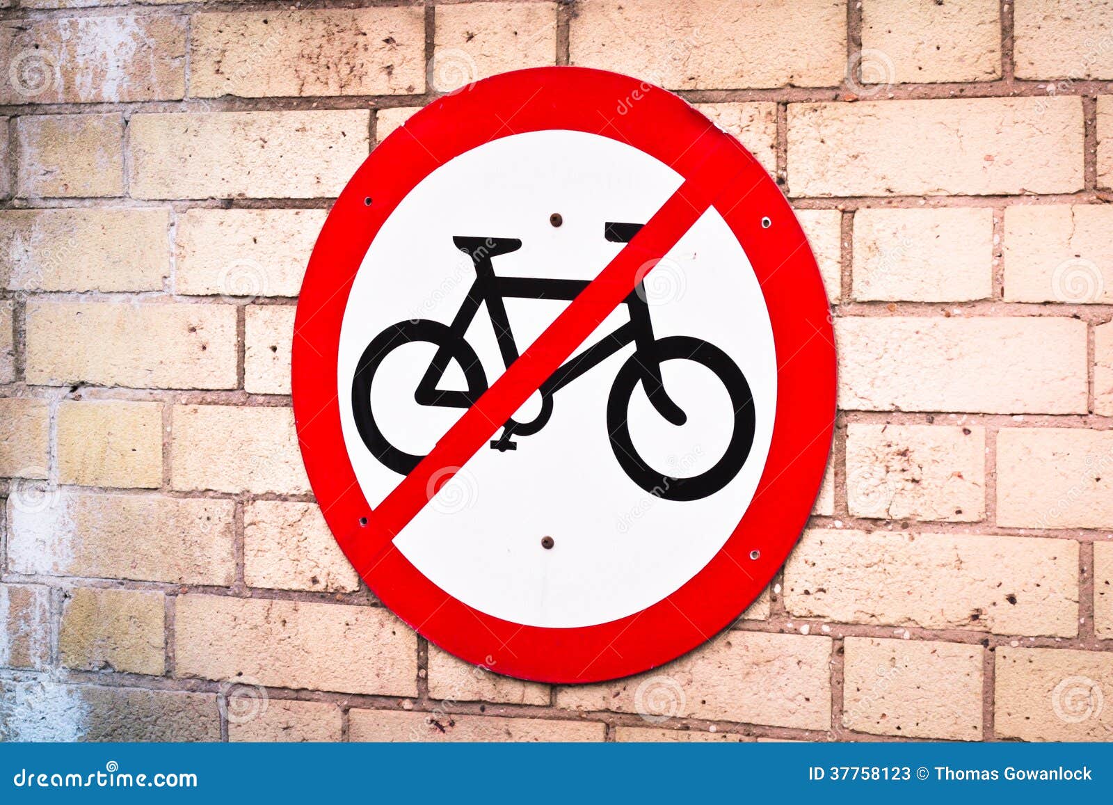 No cycling stock image. Image of regulation, symbol, brick - 37758123