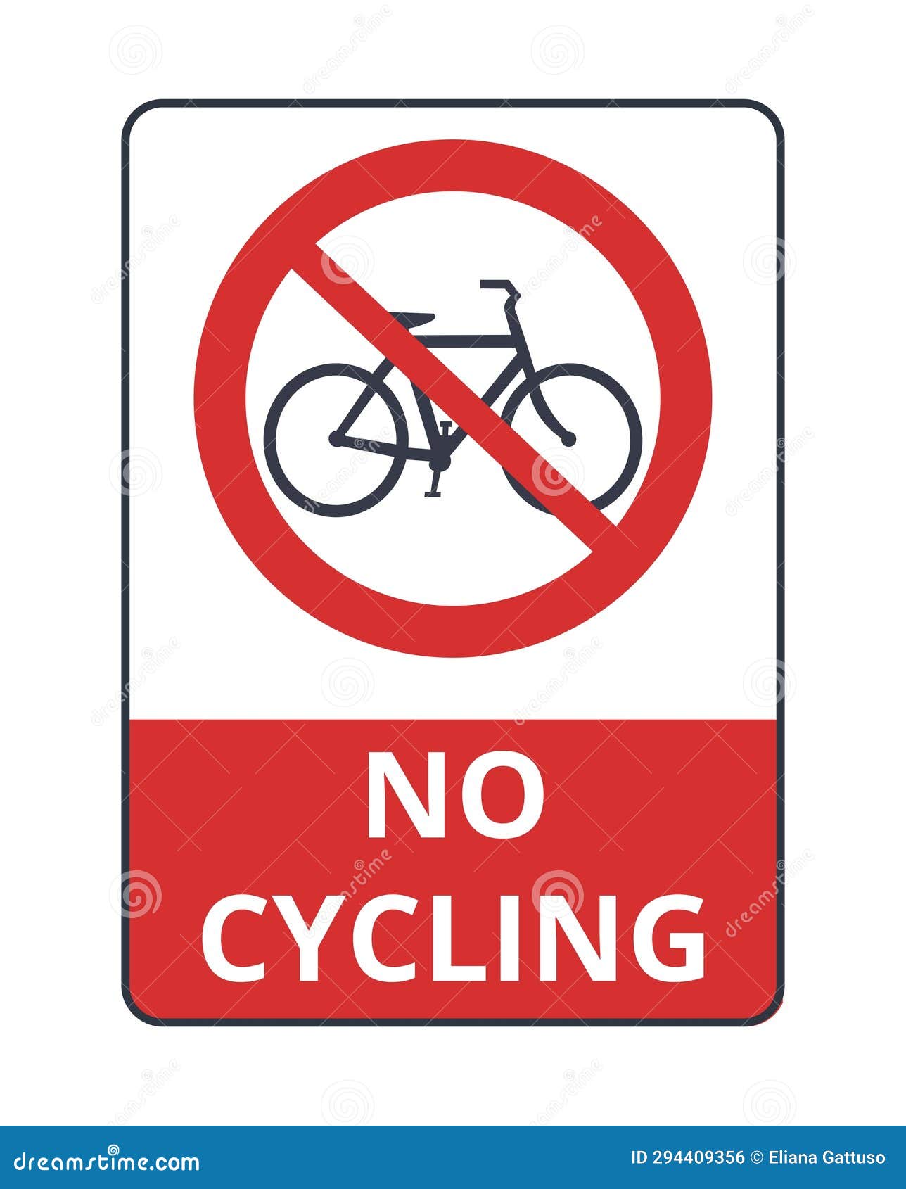 No Cycling Symbol stock vector. Illustration of vector - 294409356