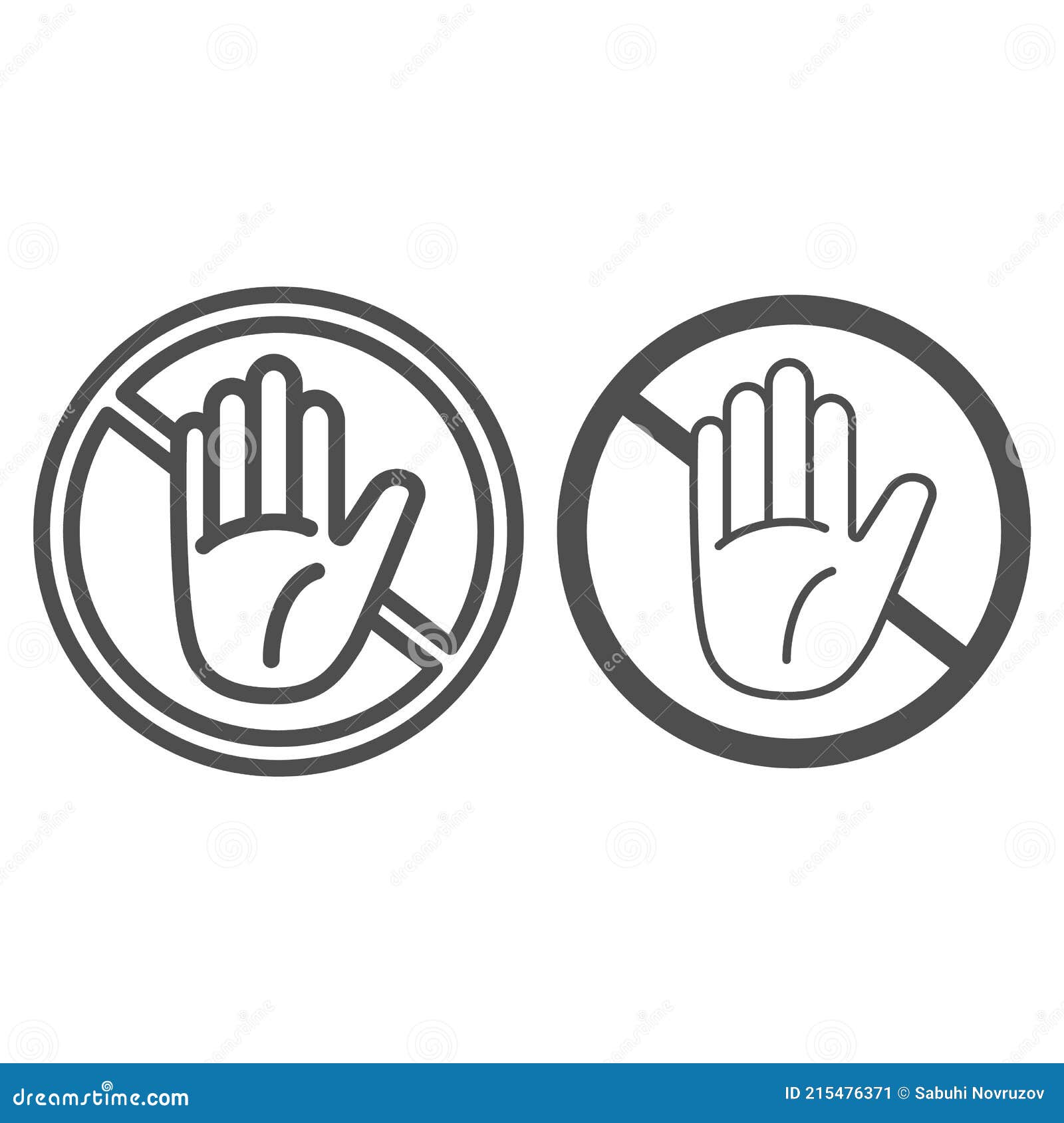 No Danger Line And Solid Icon, Safety Engineering Concept, Stop Hand ...