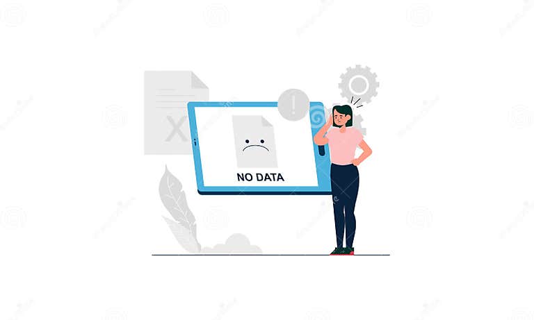 No Data, Empty Data Concept Illustration Vector Stock Illustration ...
