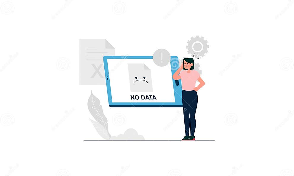 No Data, Empty Data Concept Illustration Vector Stock Illustration ...