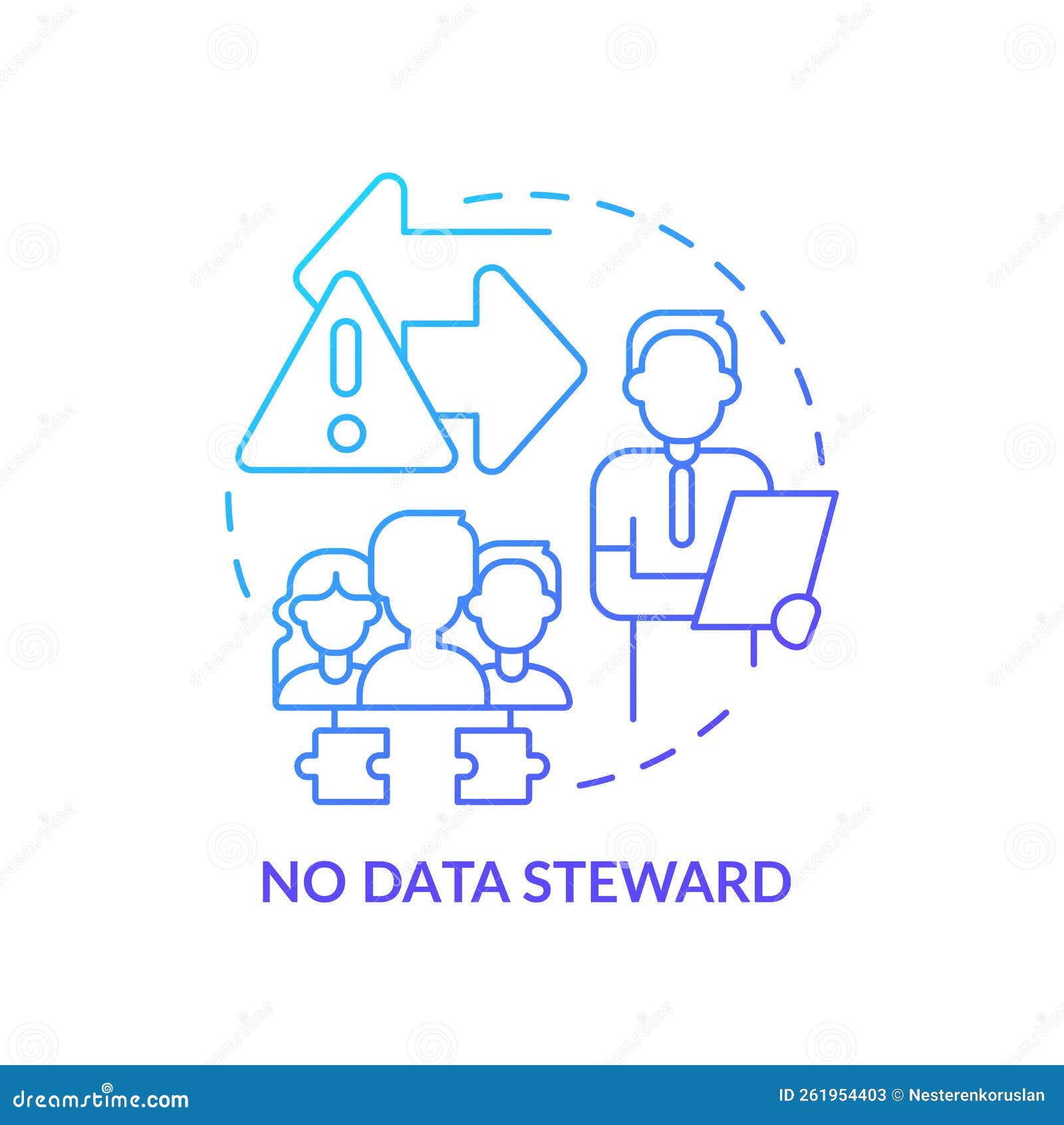 No Data Steward Blue Gradient Icon Stock Vector - Illustration of ...