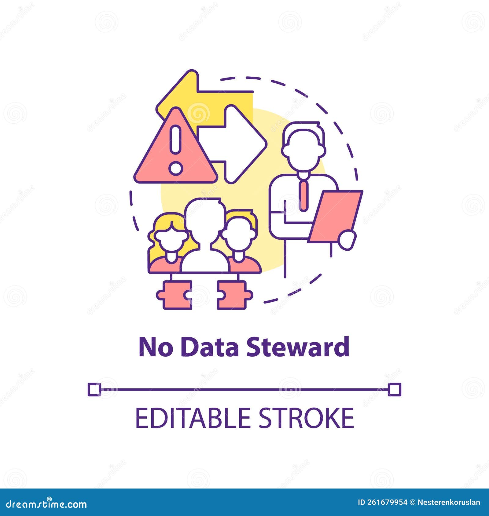 No Data Steward Concept Icon Stock Vector - Illustration of backup ...