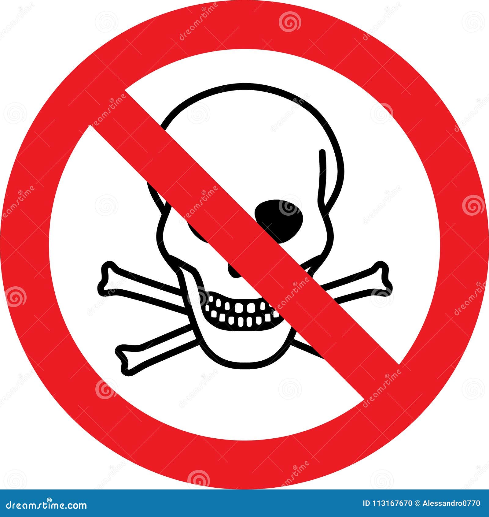 Deadly Danger Symbol With Skull And Crossbones. Outline Icon. Vector ...