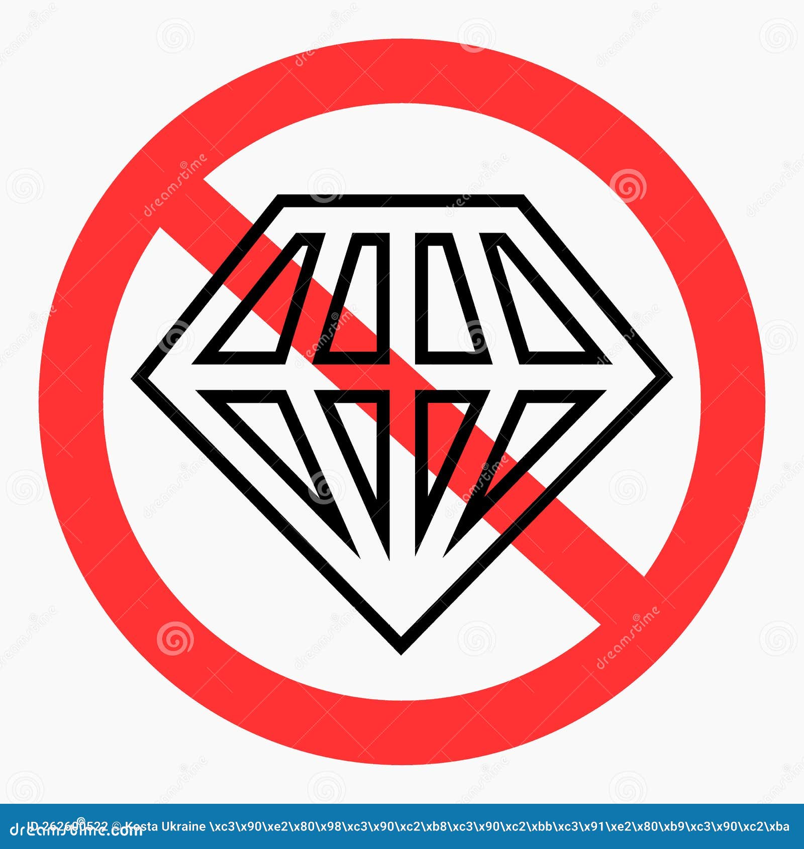 No diamond icon stock vector. Illustration of falsehood - 262600522