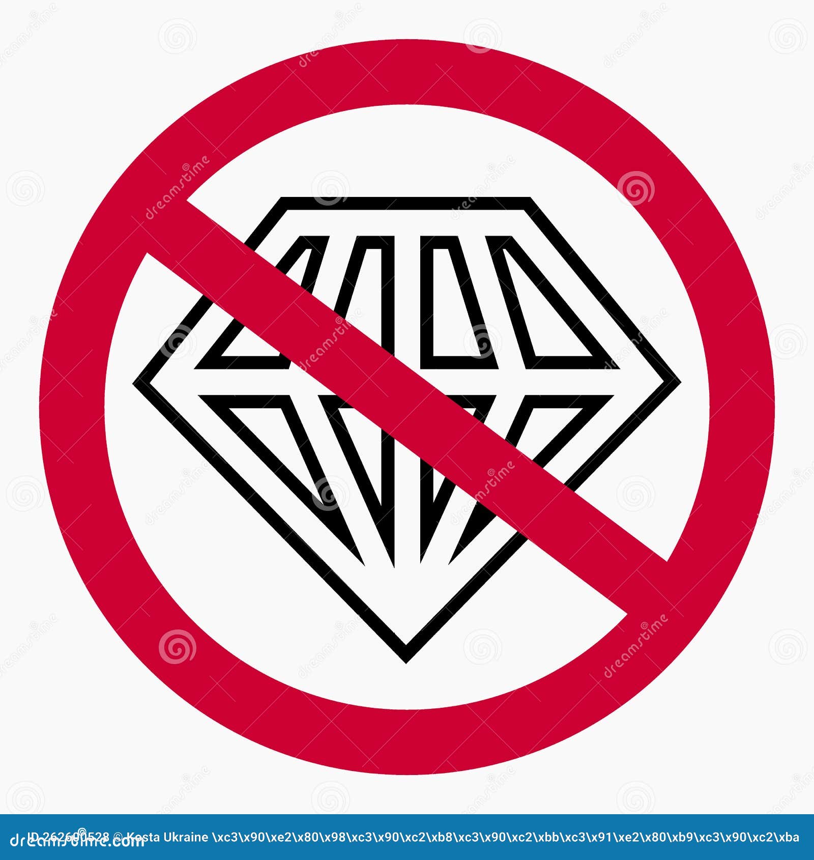 No diamond icon stock vector. Illustration of forgery - 262600528