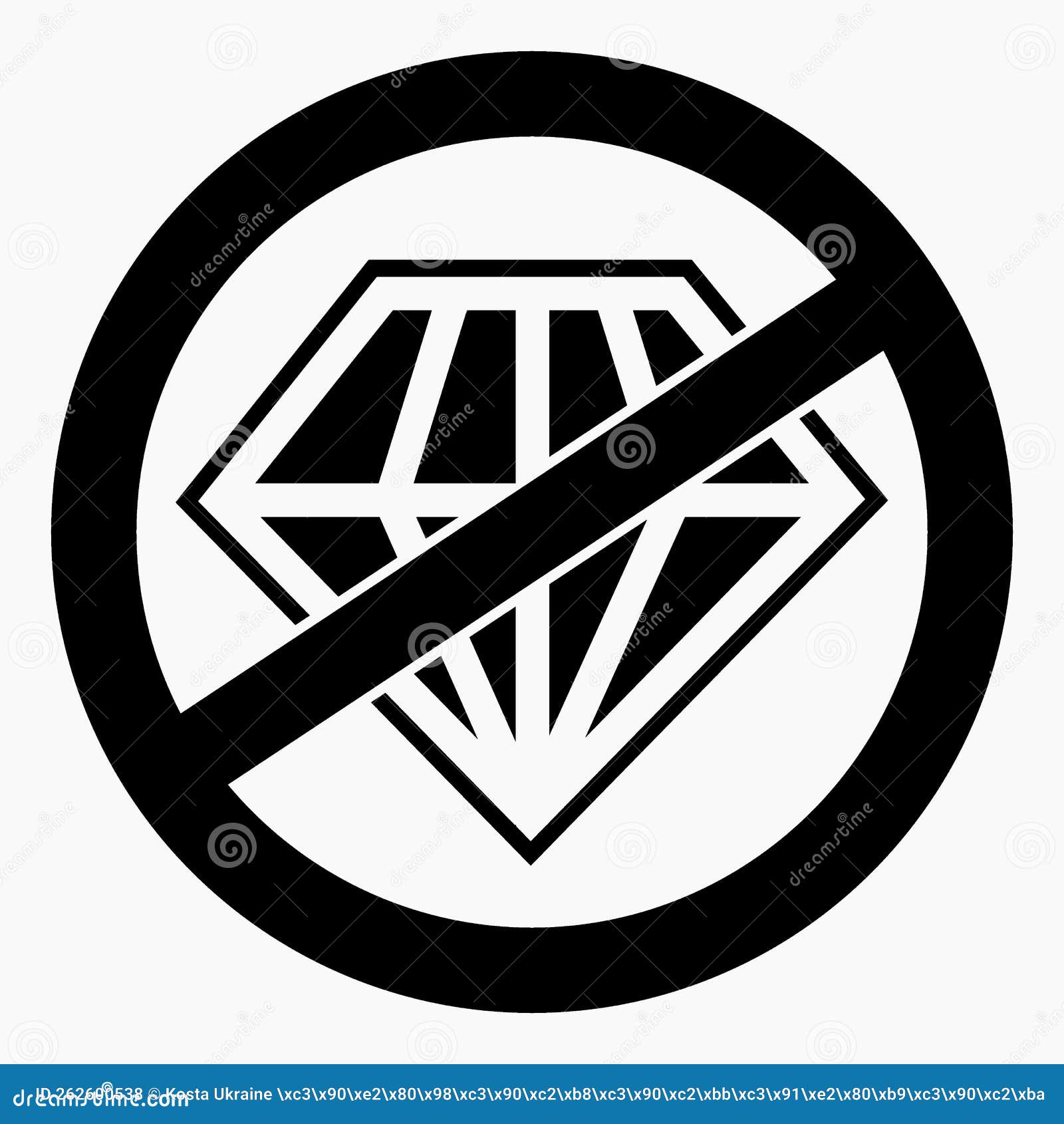 No diamond icon stock vector. Illustration of diamond - 262600538