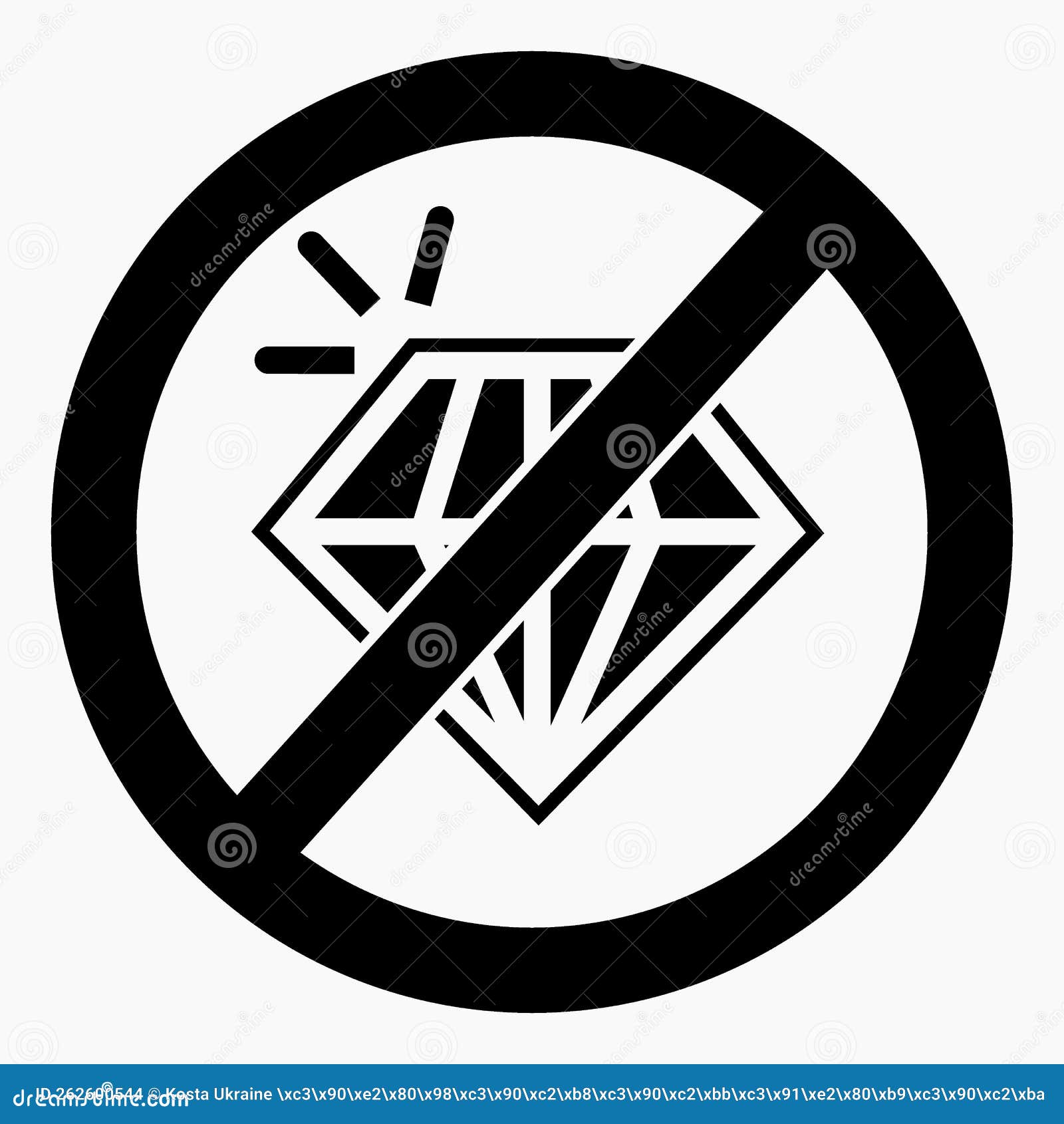 No diamond icon stock vector. Illustration of fraud - 262600544