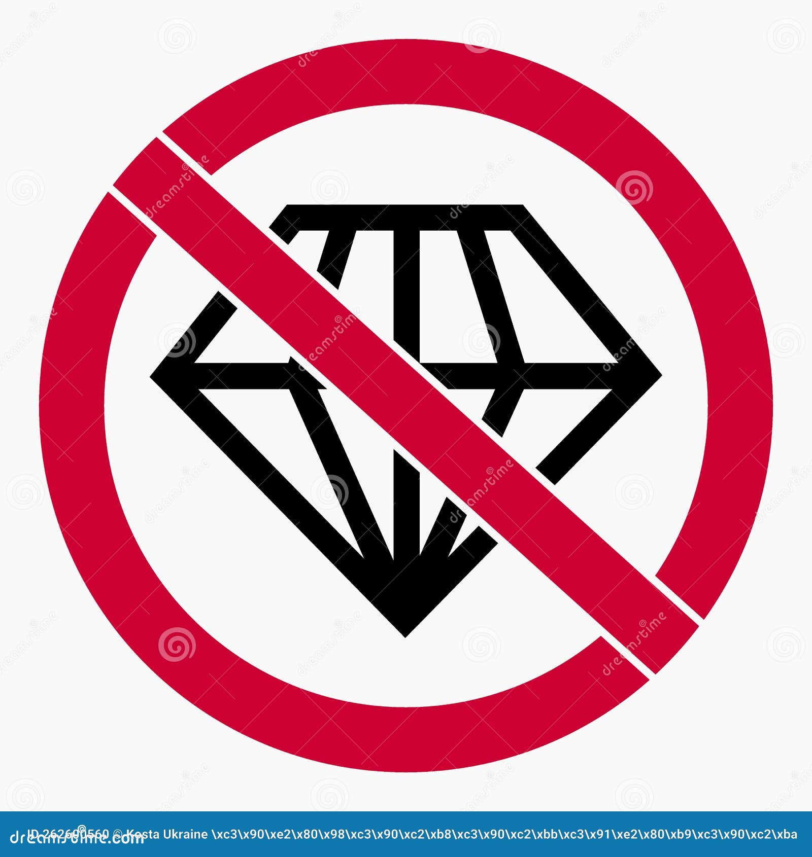 No diamond icon stock vector. Illustration of false - 262600560