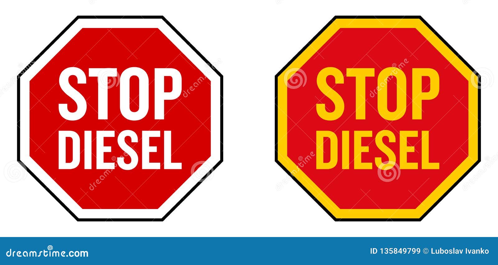 No Diesel Sign. STOP Roadsign Shape Icon with Text in it Stock Vector ...