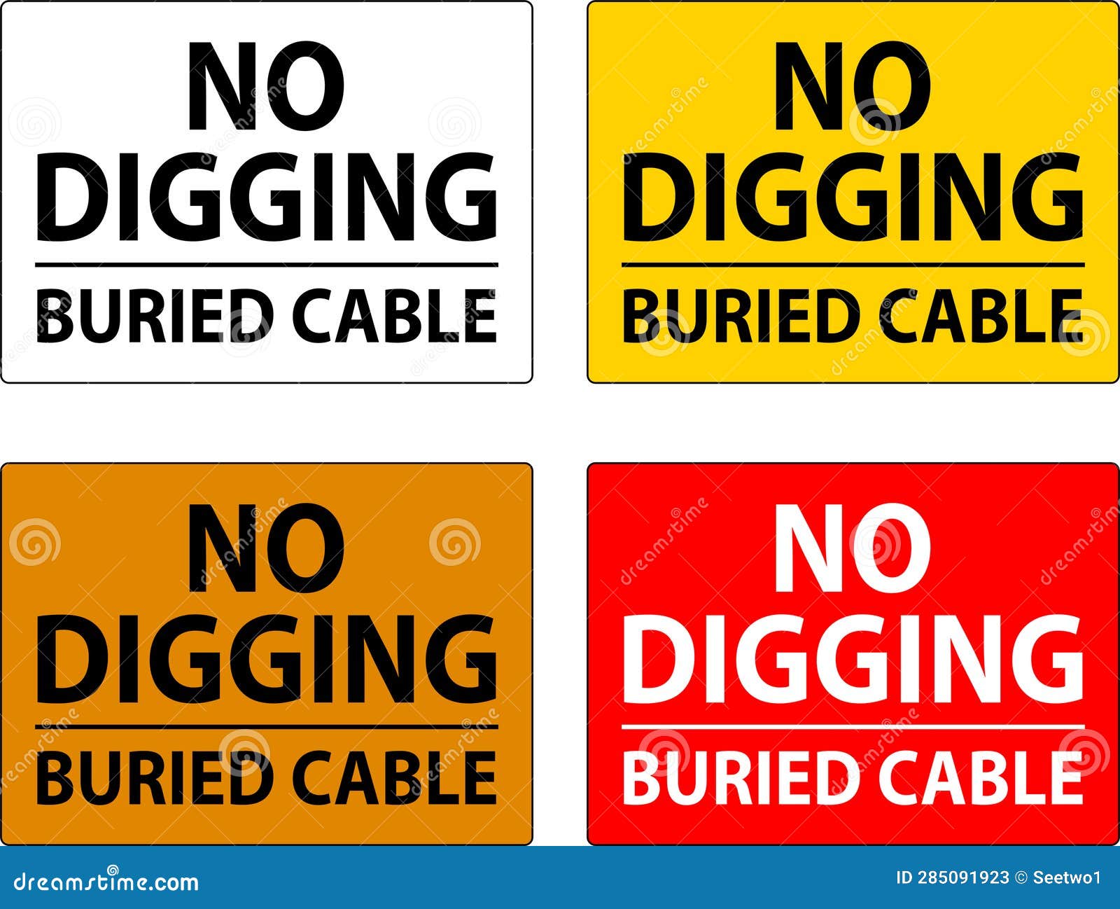 No Digging Sign For Construction Sites, Protected Areas, And Safety ...