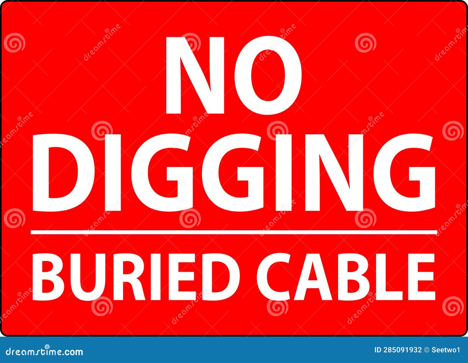 No Digging Sign, Buried Cable Sign Stock Vector - Illustration of ...