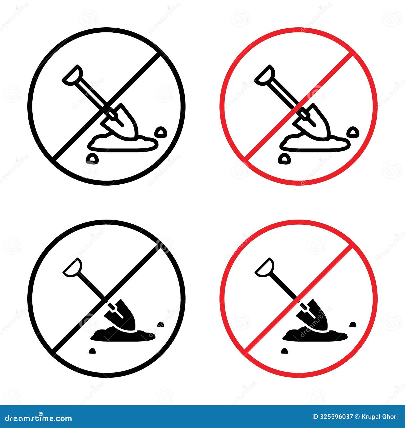 No Digging Sign for Construction Sites, Protected Areas, and Safety ...