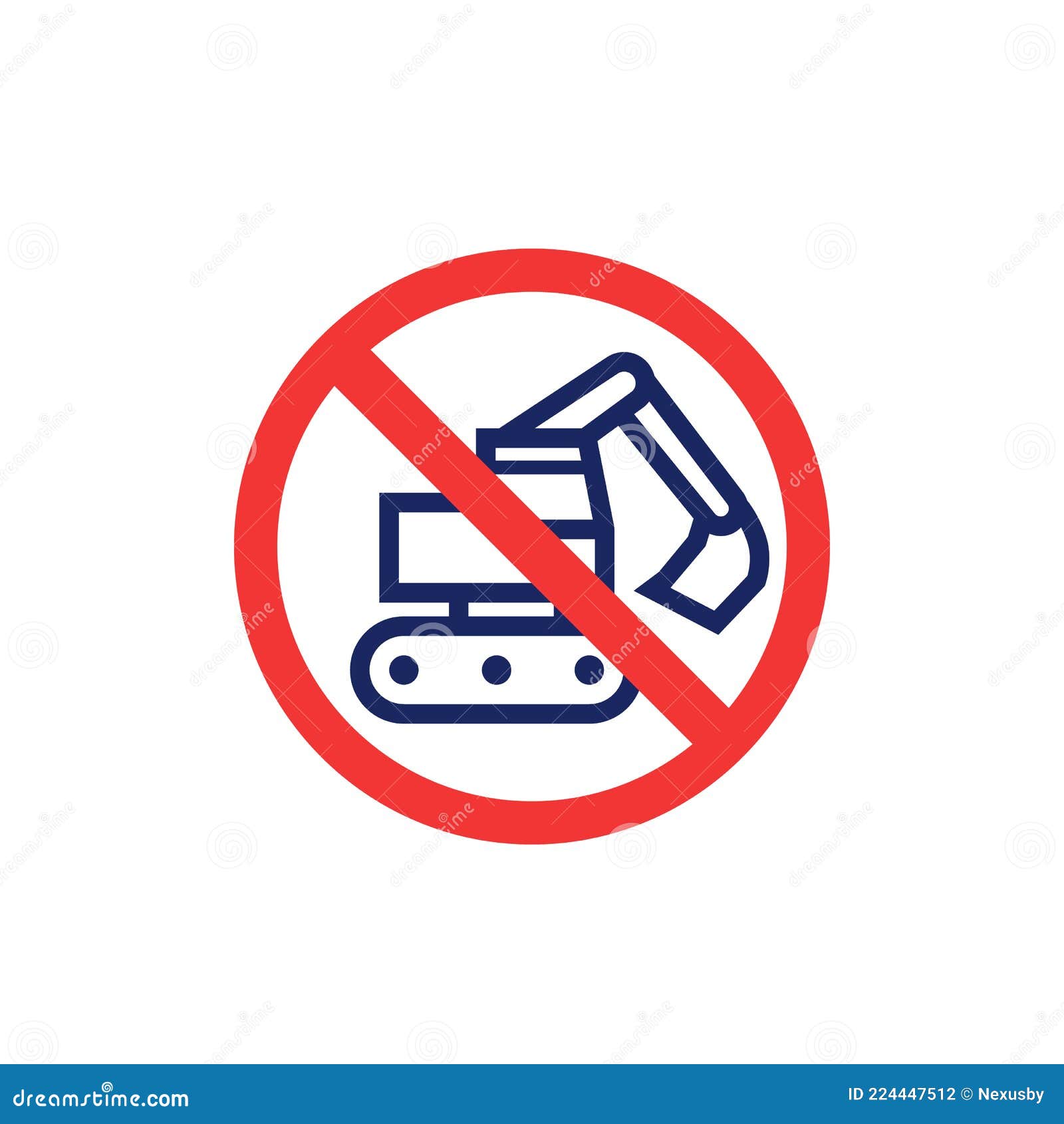 No Digging Sign with Excavator Icon, Vector Stock Vector - Illustration ...