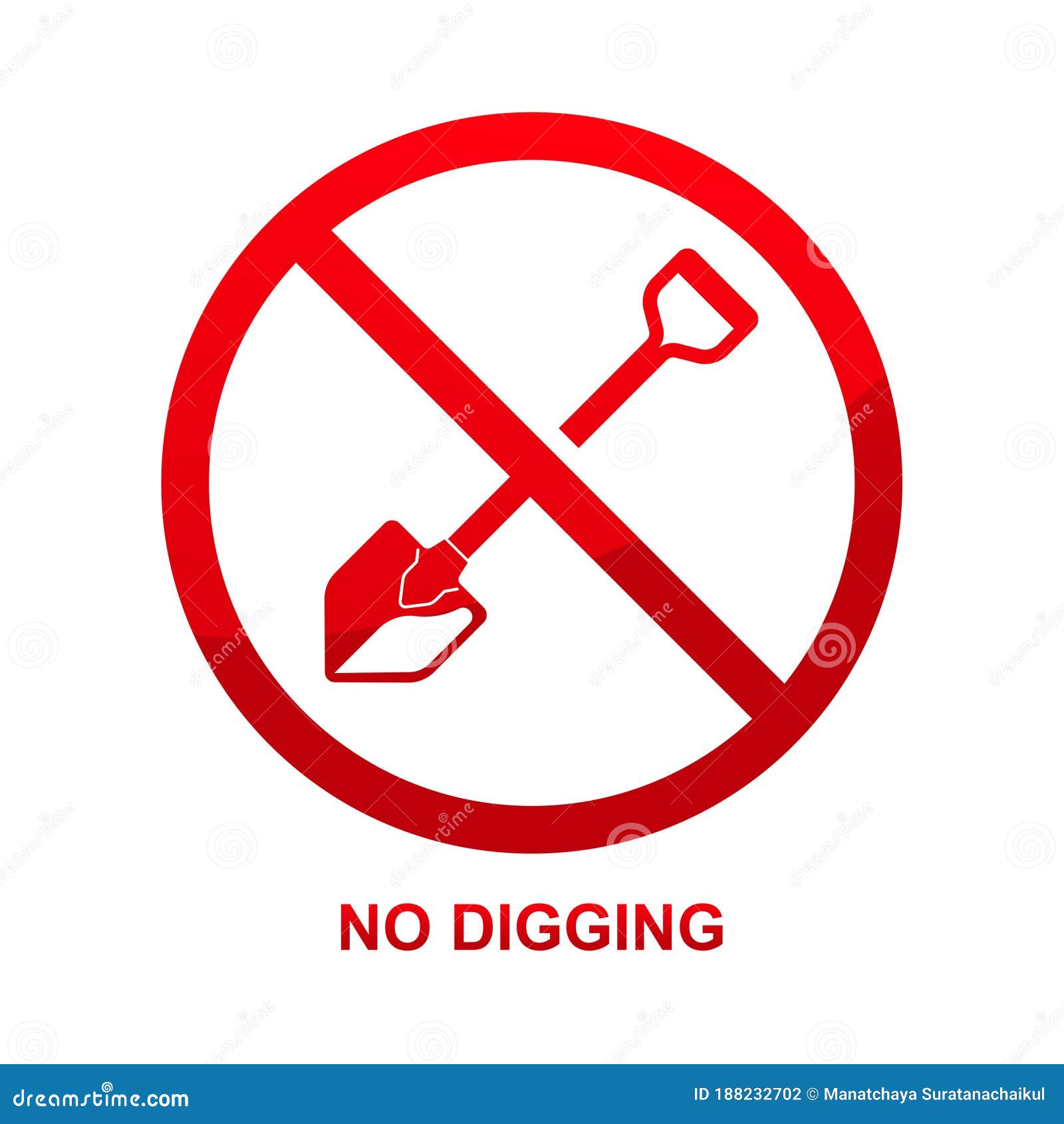 No Digging Sign Isolated on White Background Stock Vector ...
