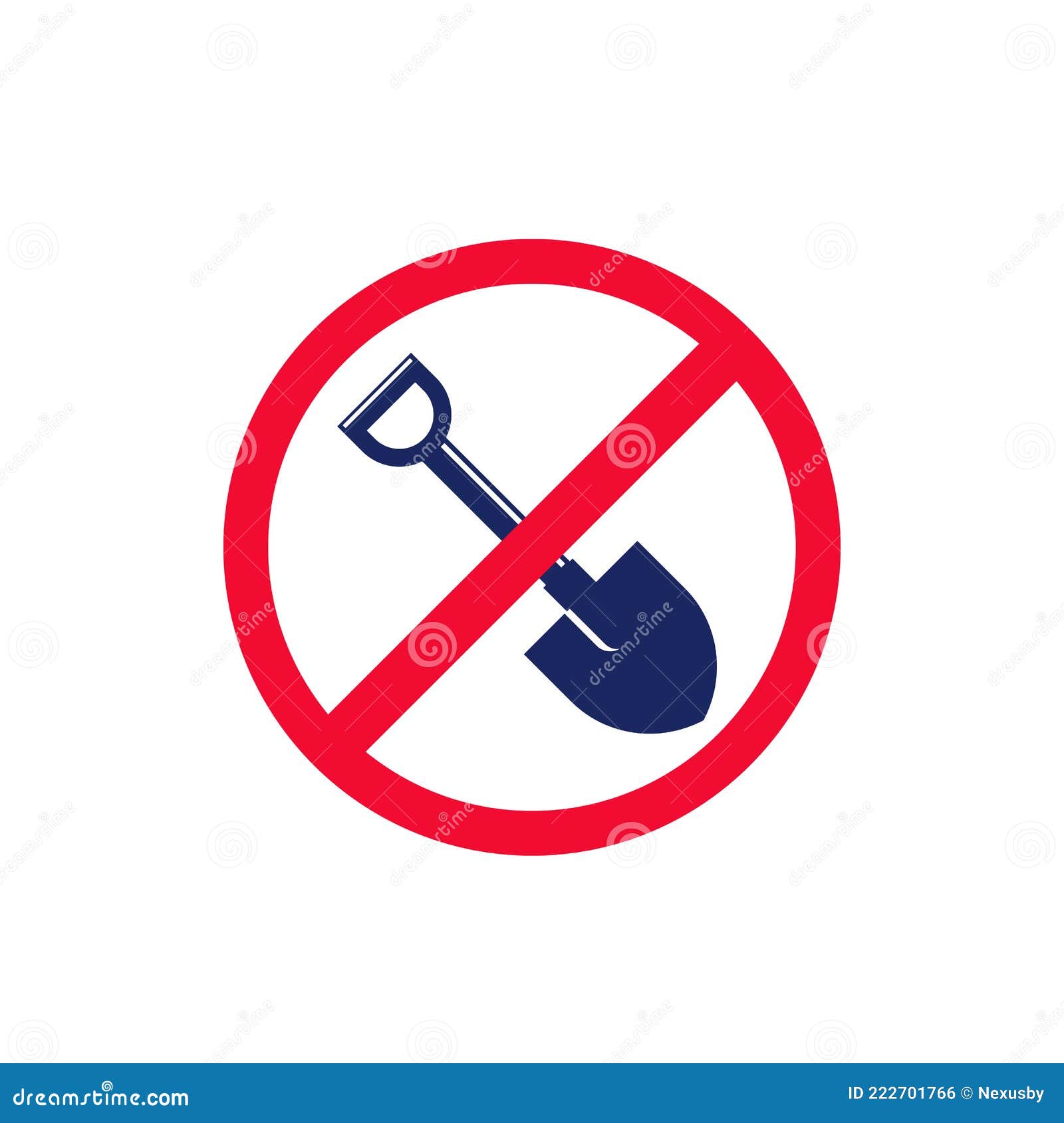 No Digging Sign with Shovel Icon Stock Vector - Illustration of rule ...