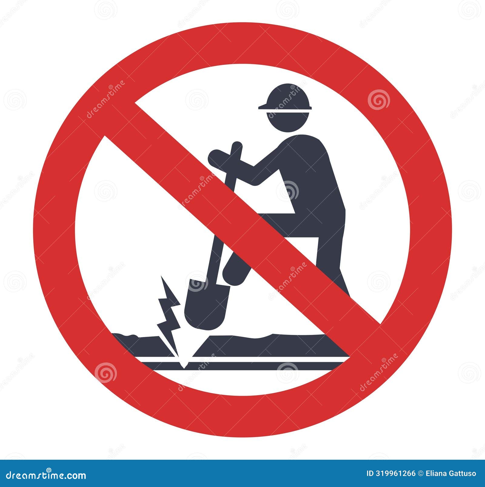 No Digging Symbol for Underground Services Stock Vector - Illustration ...