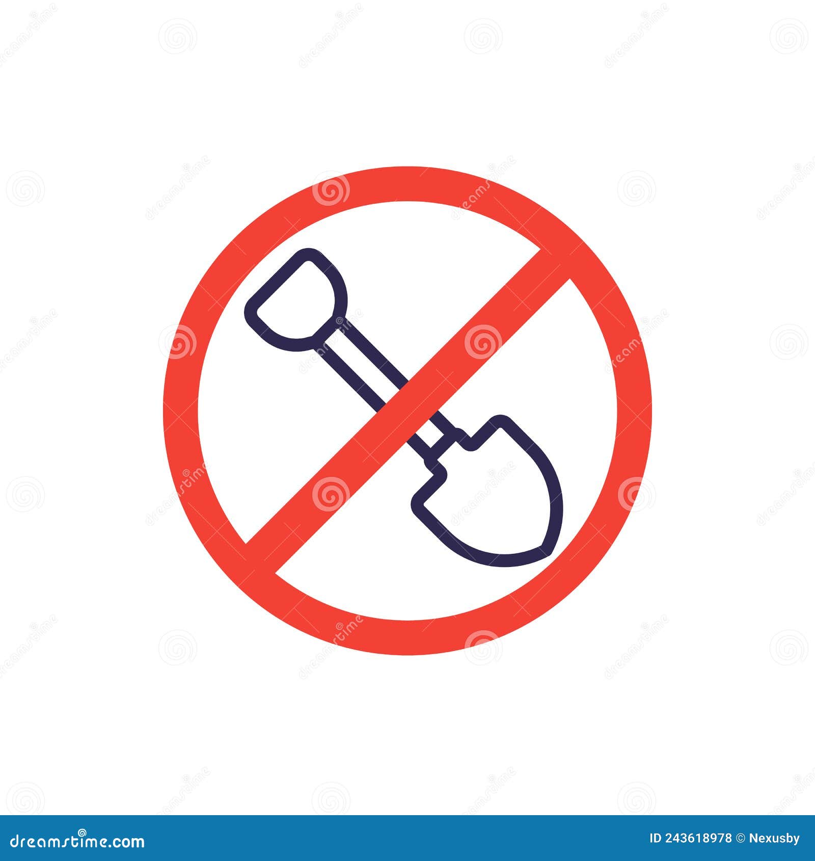 No Digging Vector Sign with a Shovel Stock Vector - Illustration of ...