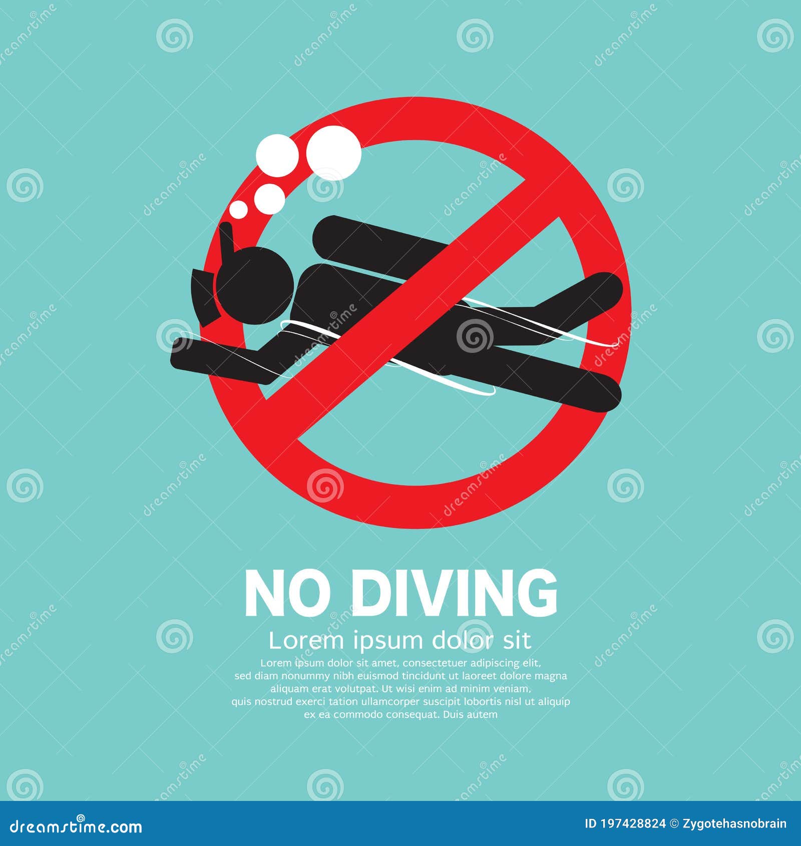 No Diving Icon Symbol Vector Stock Vector - Illustration of diver ...