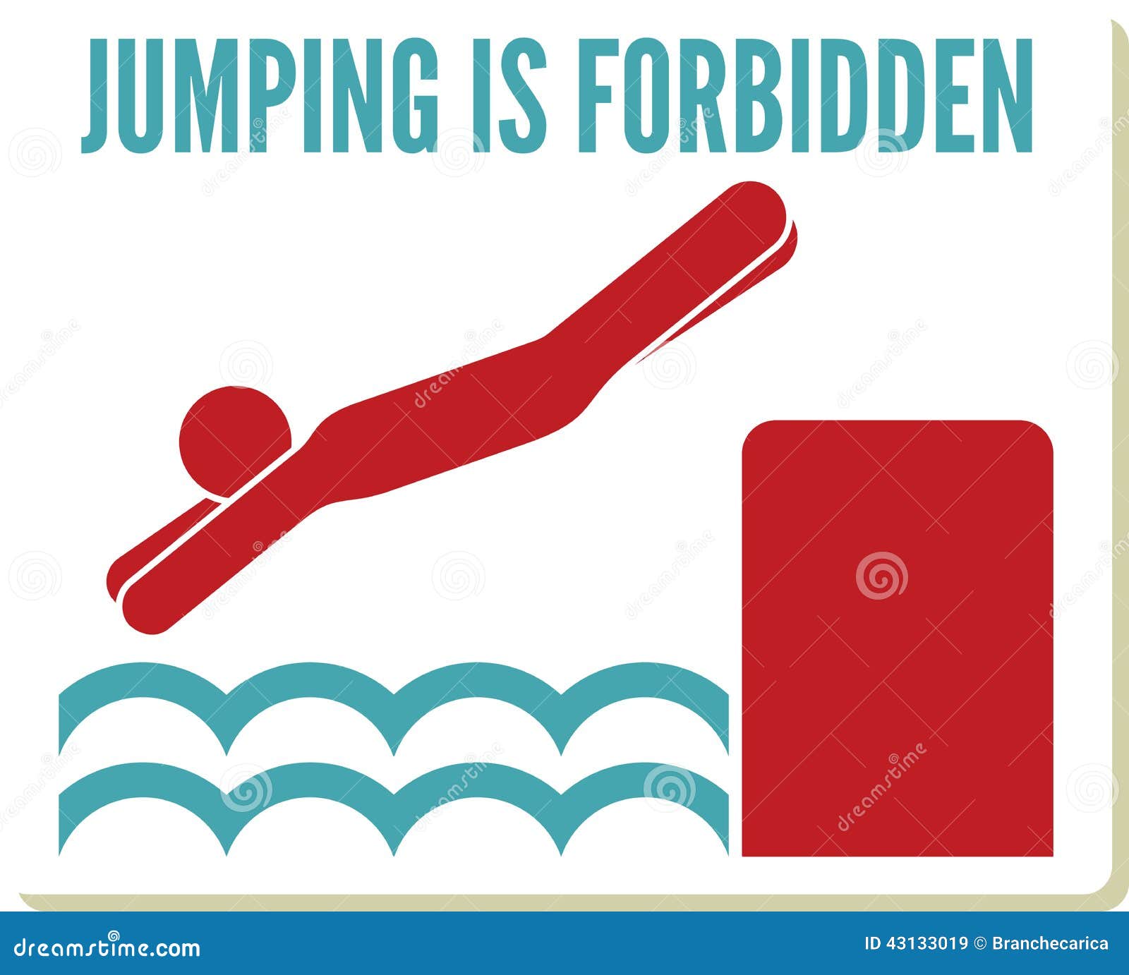 No diving and jumping sign stock vector. Illustration of safety - 43133019