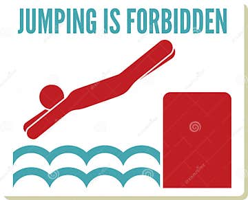 No diving and jumping sign stock vector. Illustration of safety - 43133019