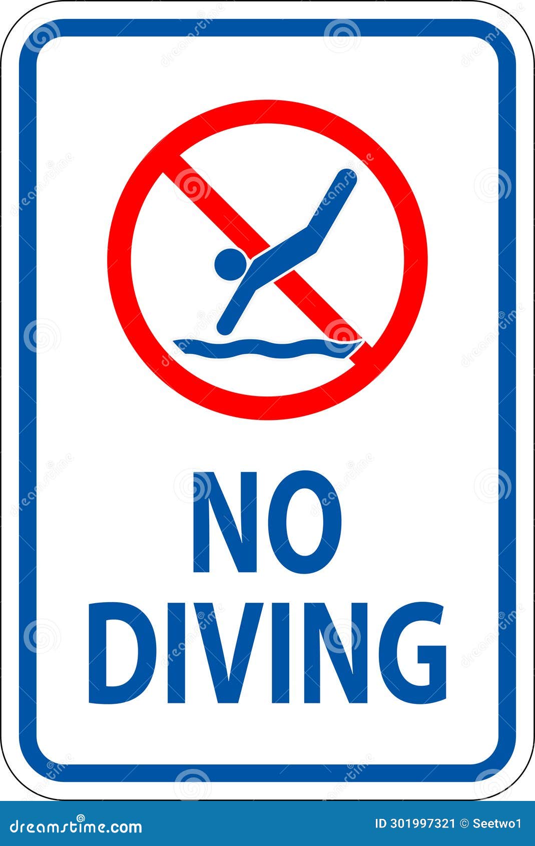 No Diving Sign, No Diving stock vector. Illustration of information ...