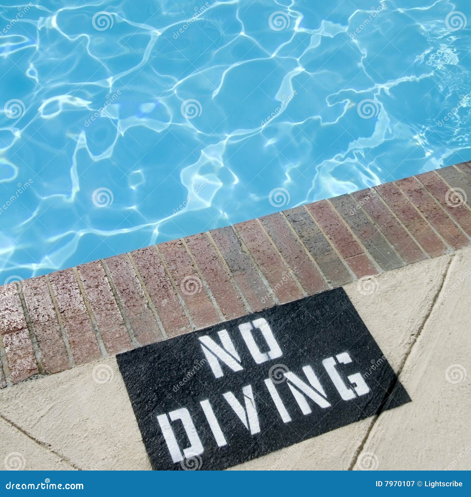 No Diving Sign stock image. Image of deck, concrete, sparkle - 7970107
