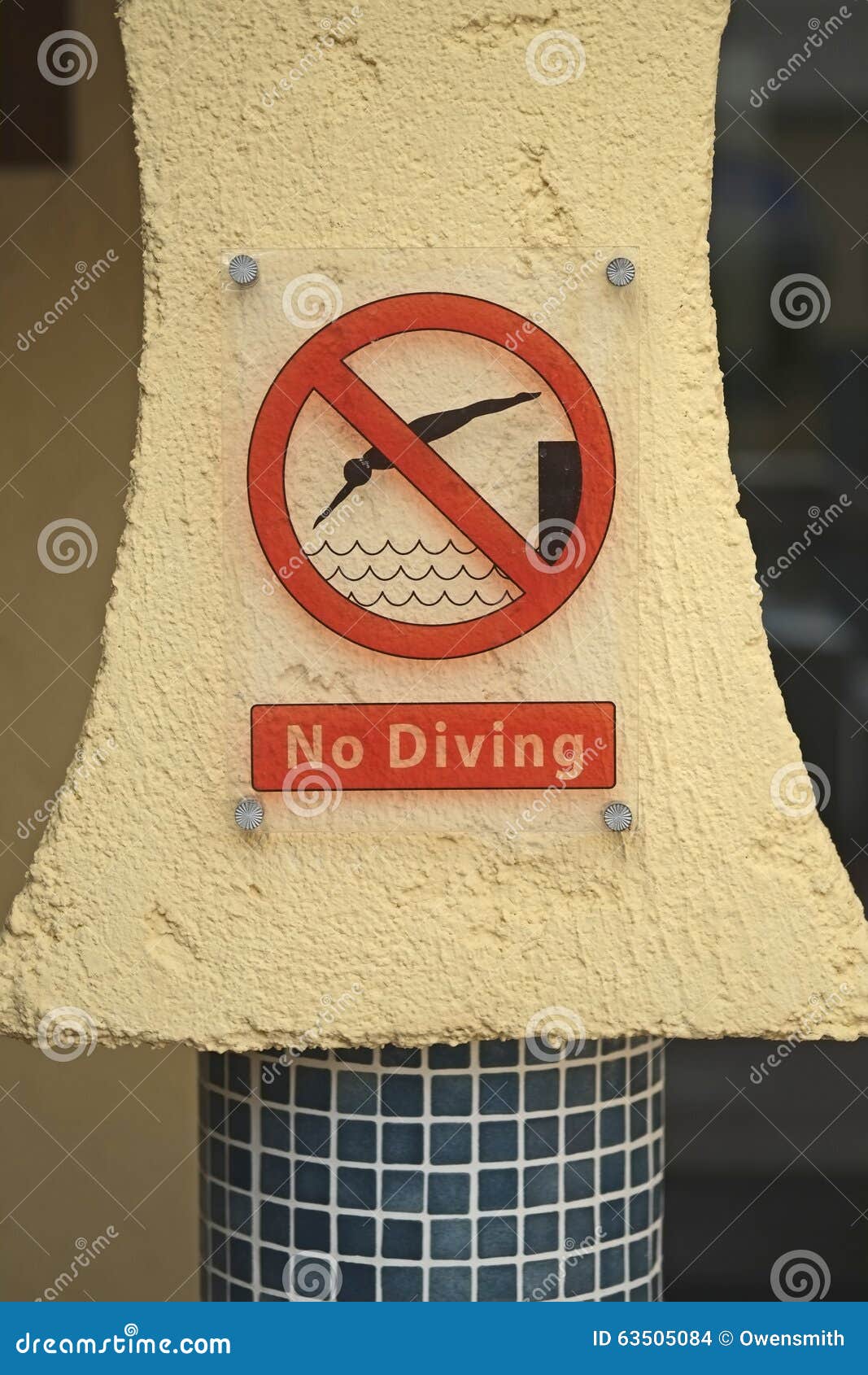 No Diving Sign stock photo. Image of diving, tiles, yellow - 63505084