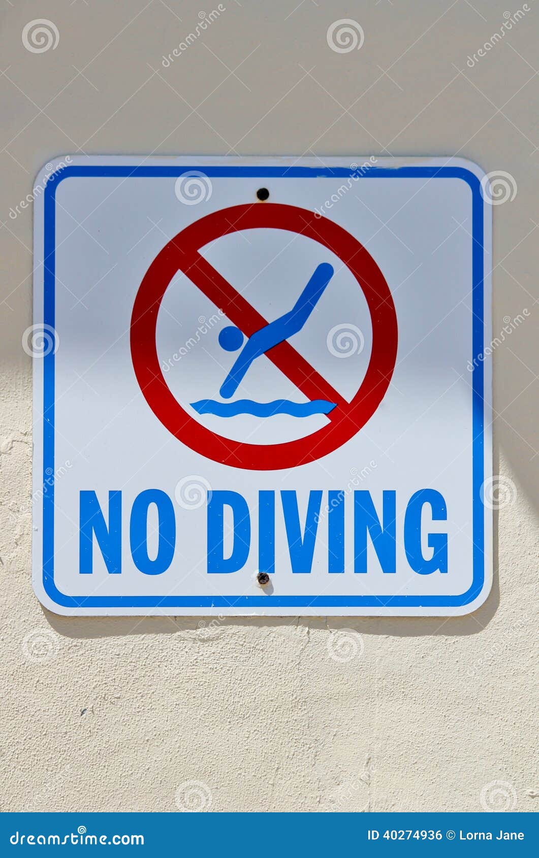 No diving sign stock photo. Image of pool, accident, injury - 40274936