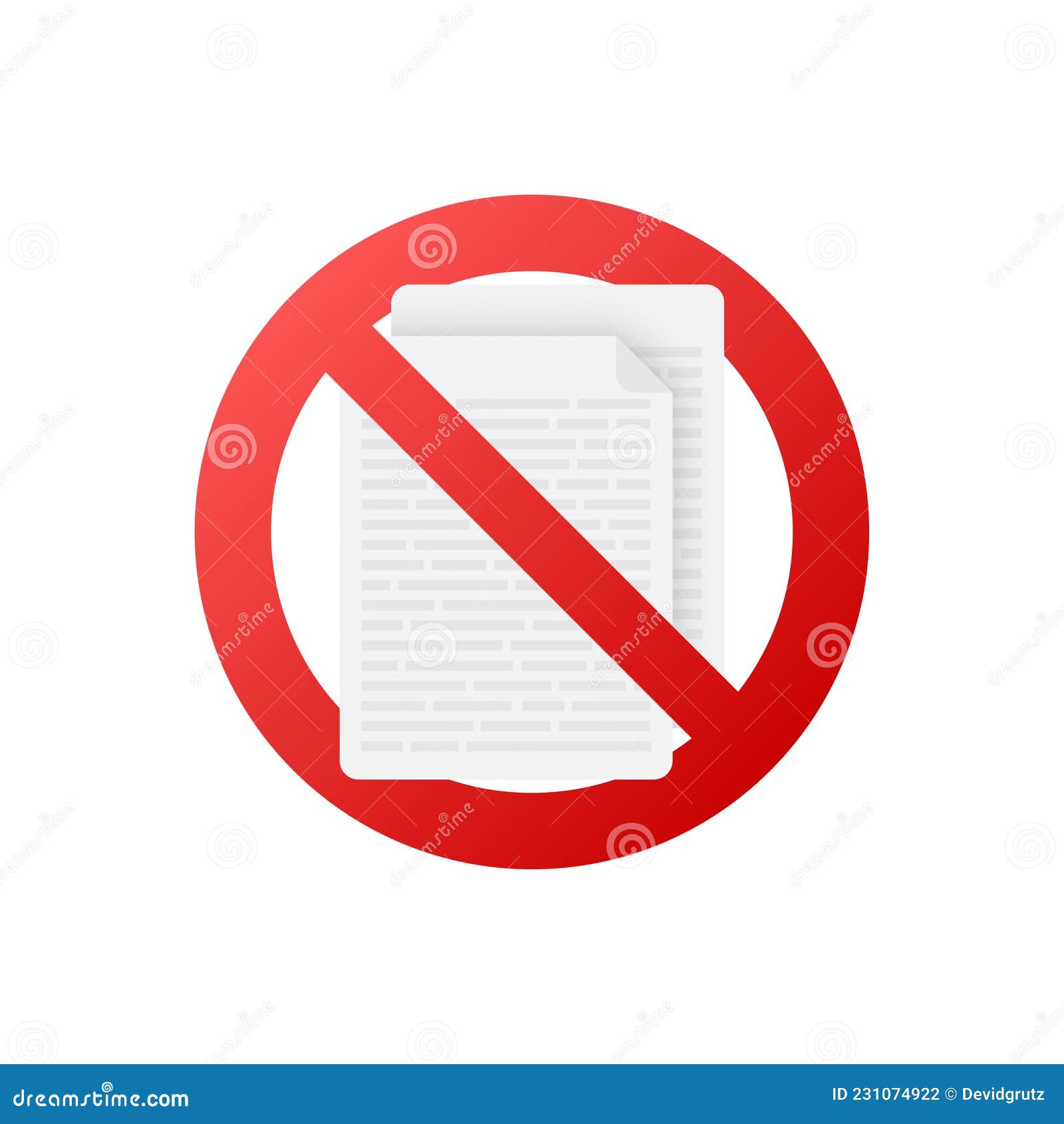 No Documents in Flat Style on Red Background. Vector Design. Business ...