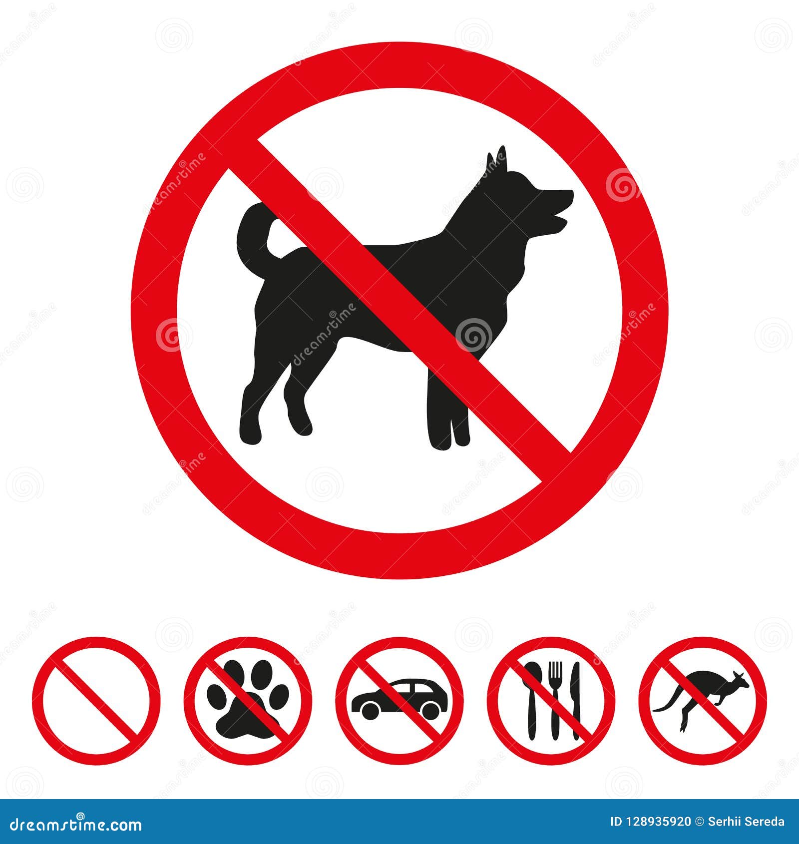 No Dog Sign On White Background. Stock Illustration - Illustration of ...