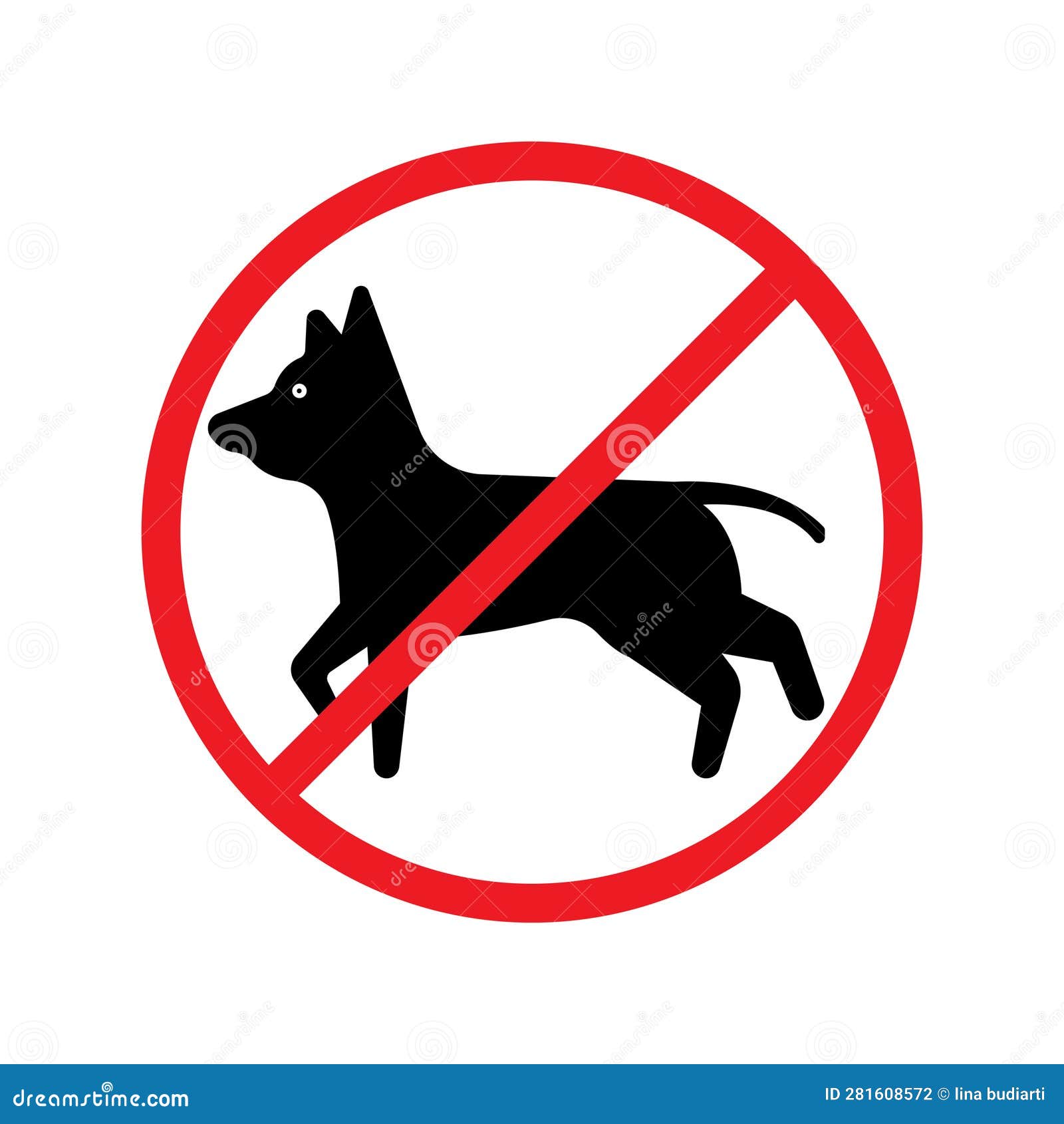 No dogs icon stock vector. Illustration of walking, unallowed - 281608572