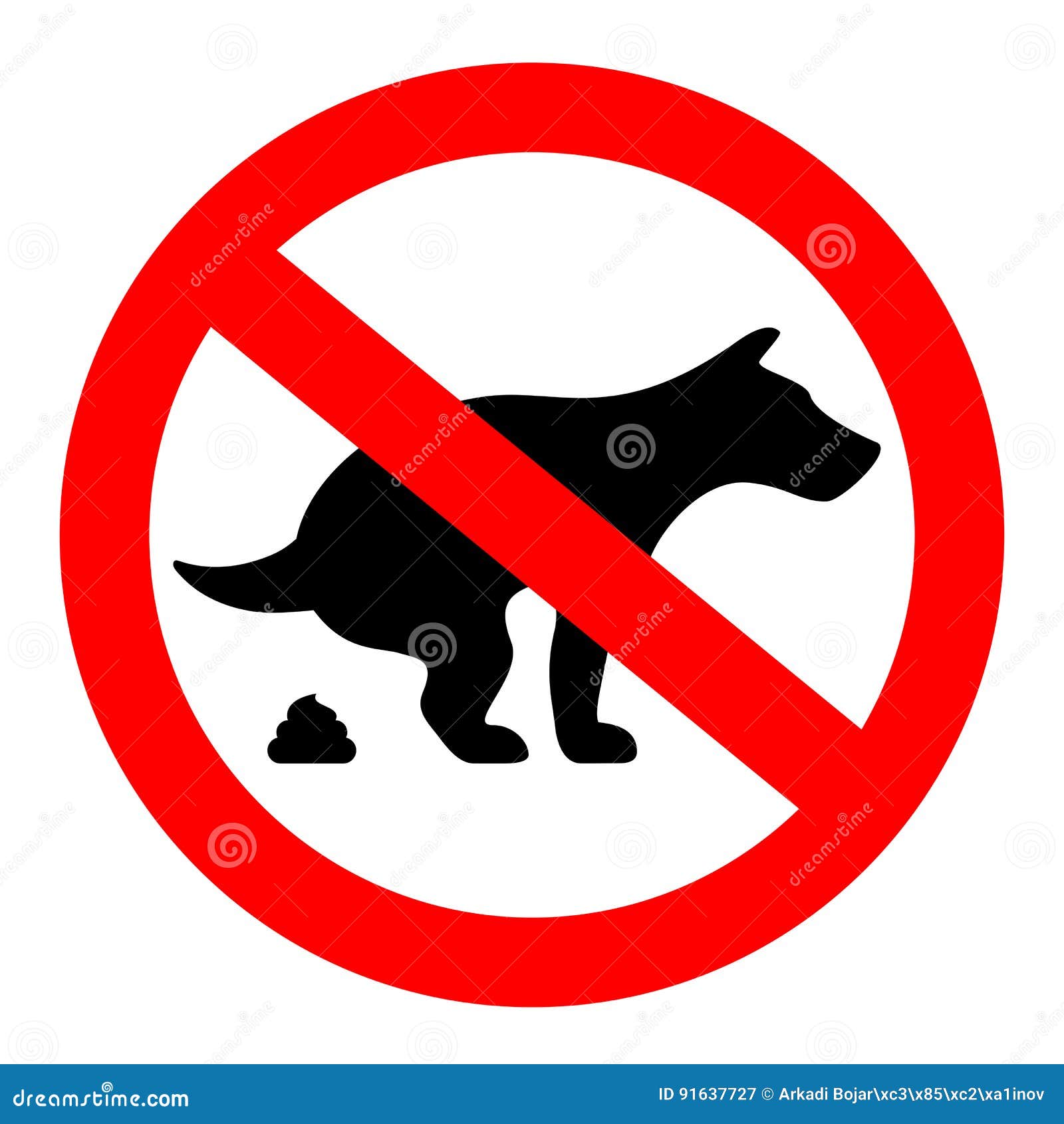 Stop Dog Poop. Ban Pet Shit. Red Prohibition Road Sign Vector ...