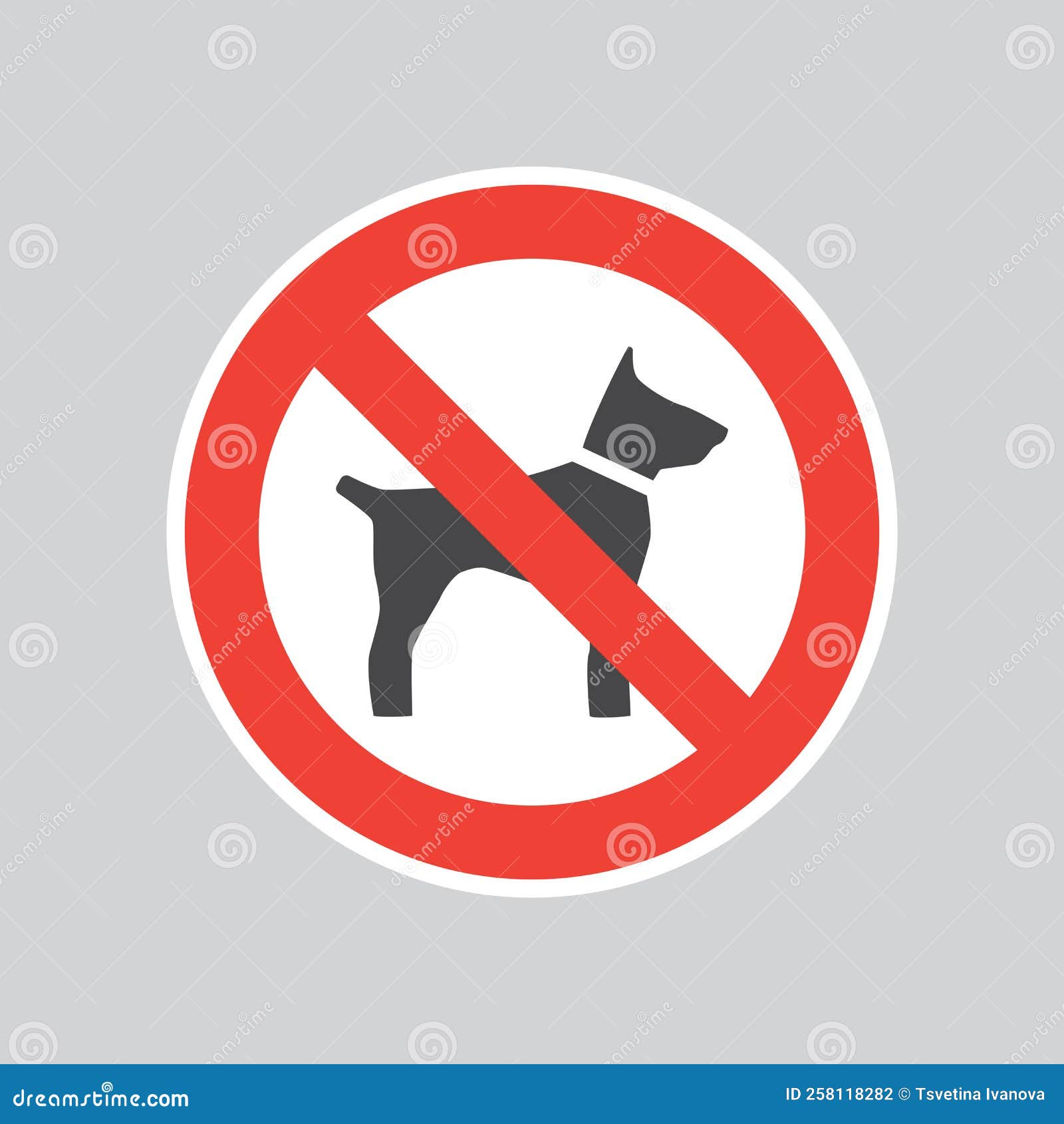 No Dogs Red Prohibition Sign. No Pets Vector Sticker Stock Vector ...