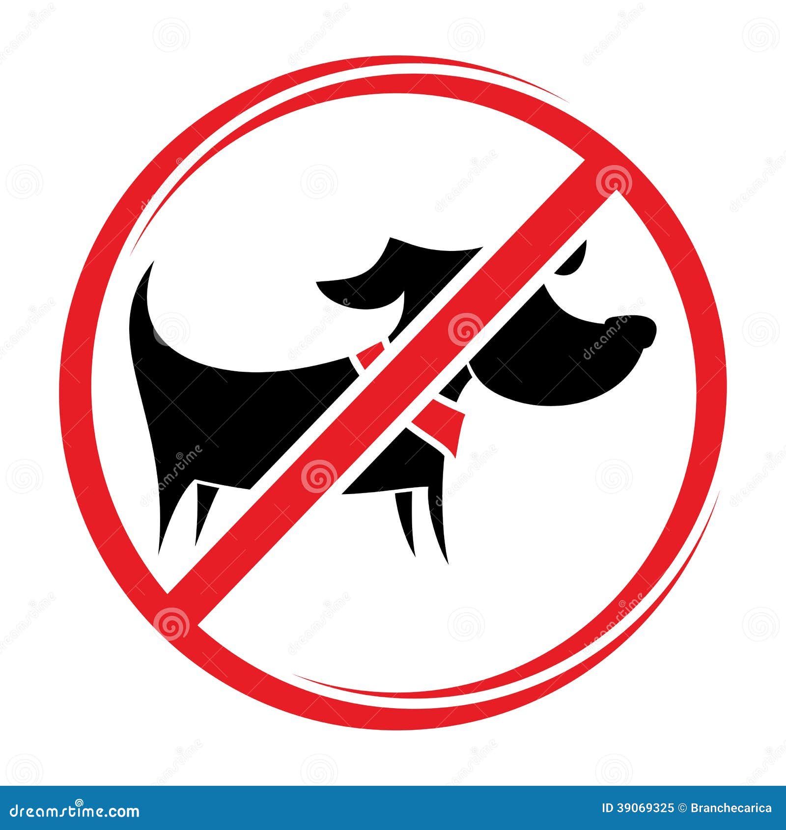 No Dogs Sign, Do Not Allowed Stock Illustration - Illustration of ...
