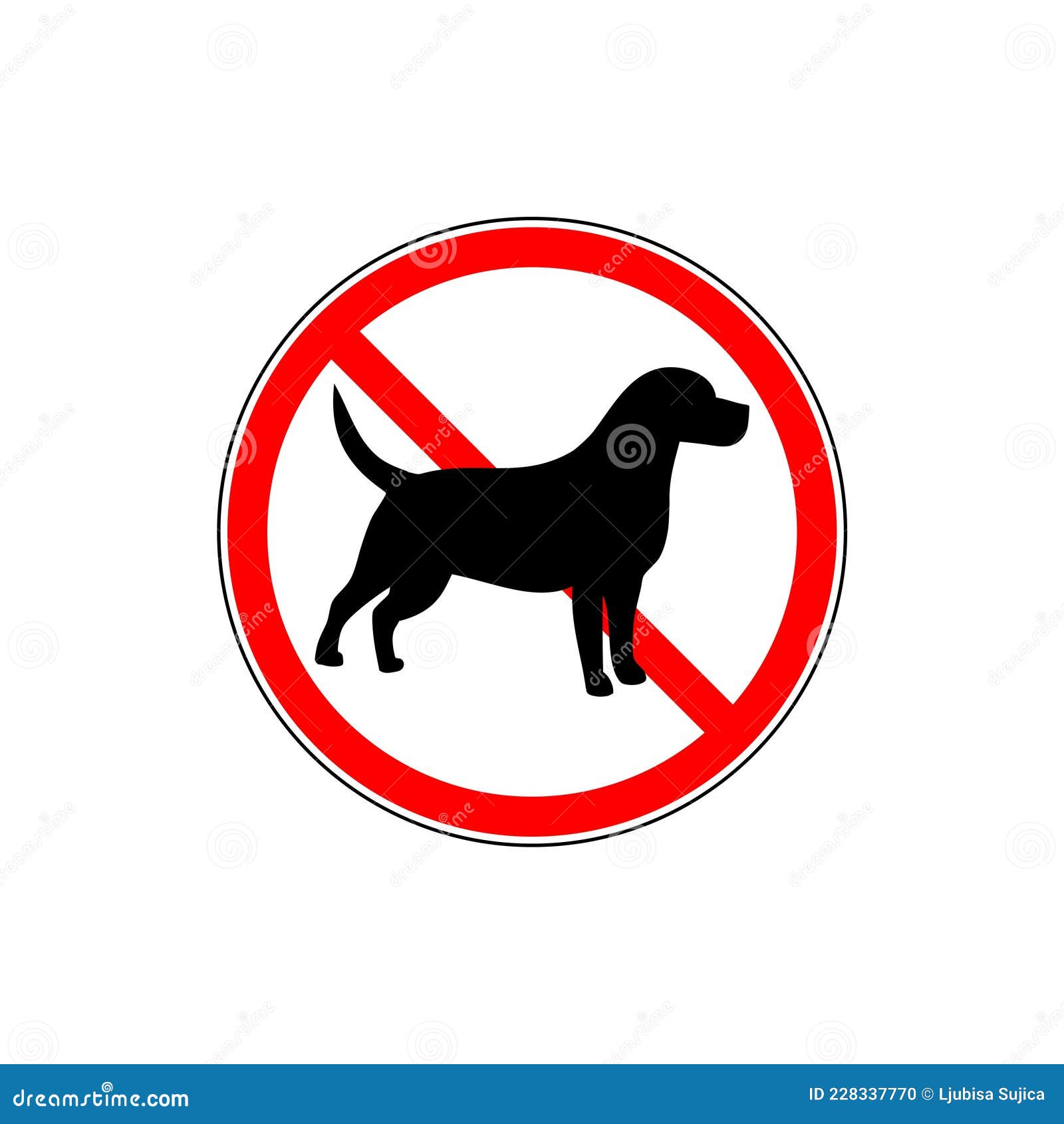 No Dogs Sign Isolated on White Background Stock Vector - Illustration ...