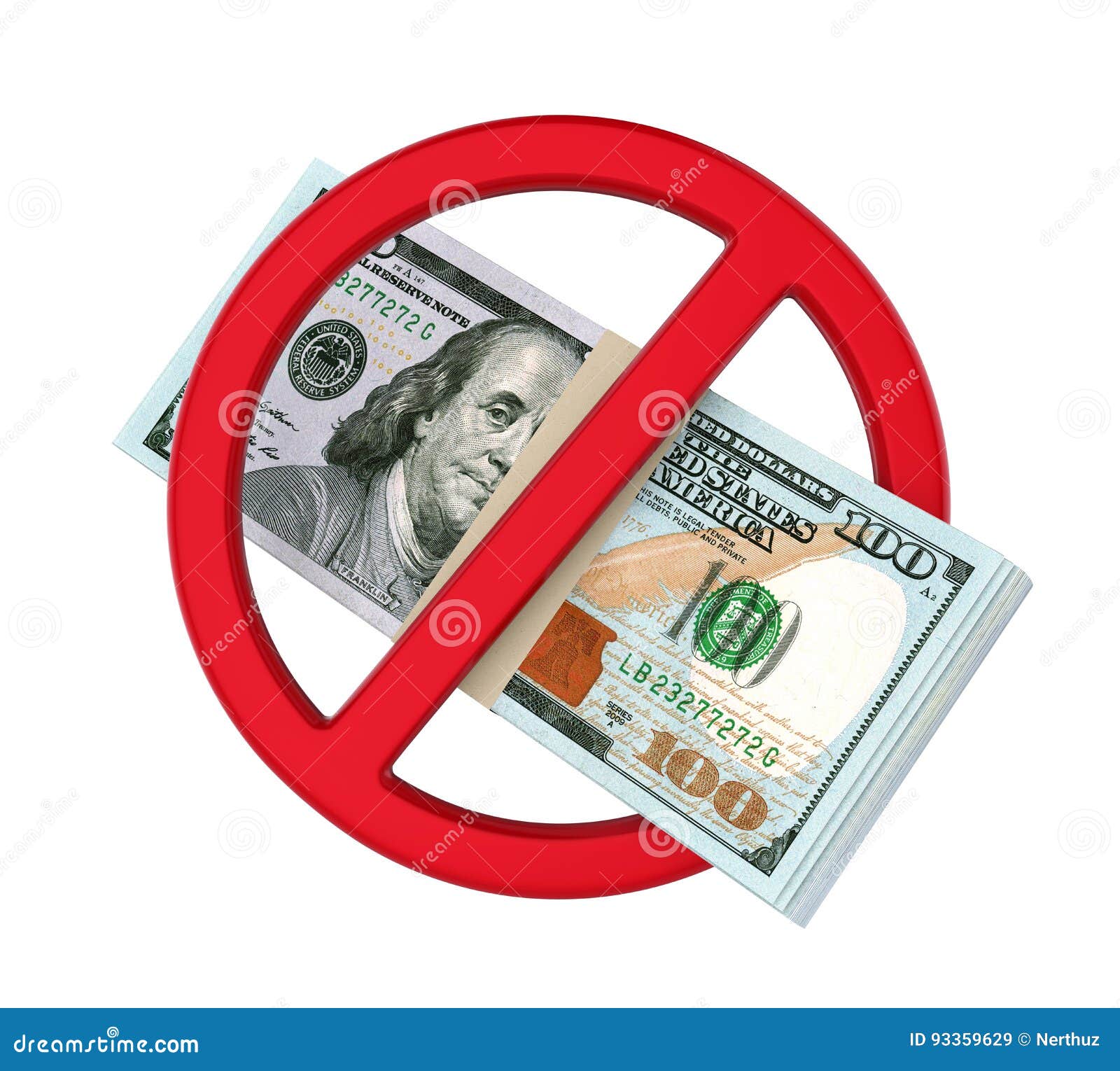 No Dollar Sign Isolated stock illustration. Illustration of prohibited ...