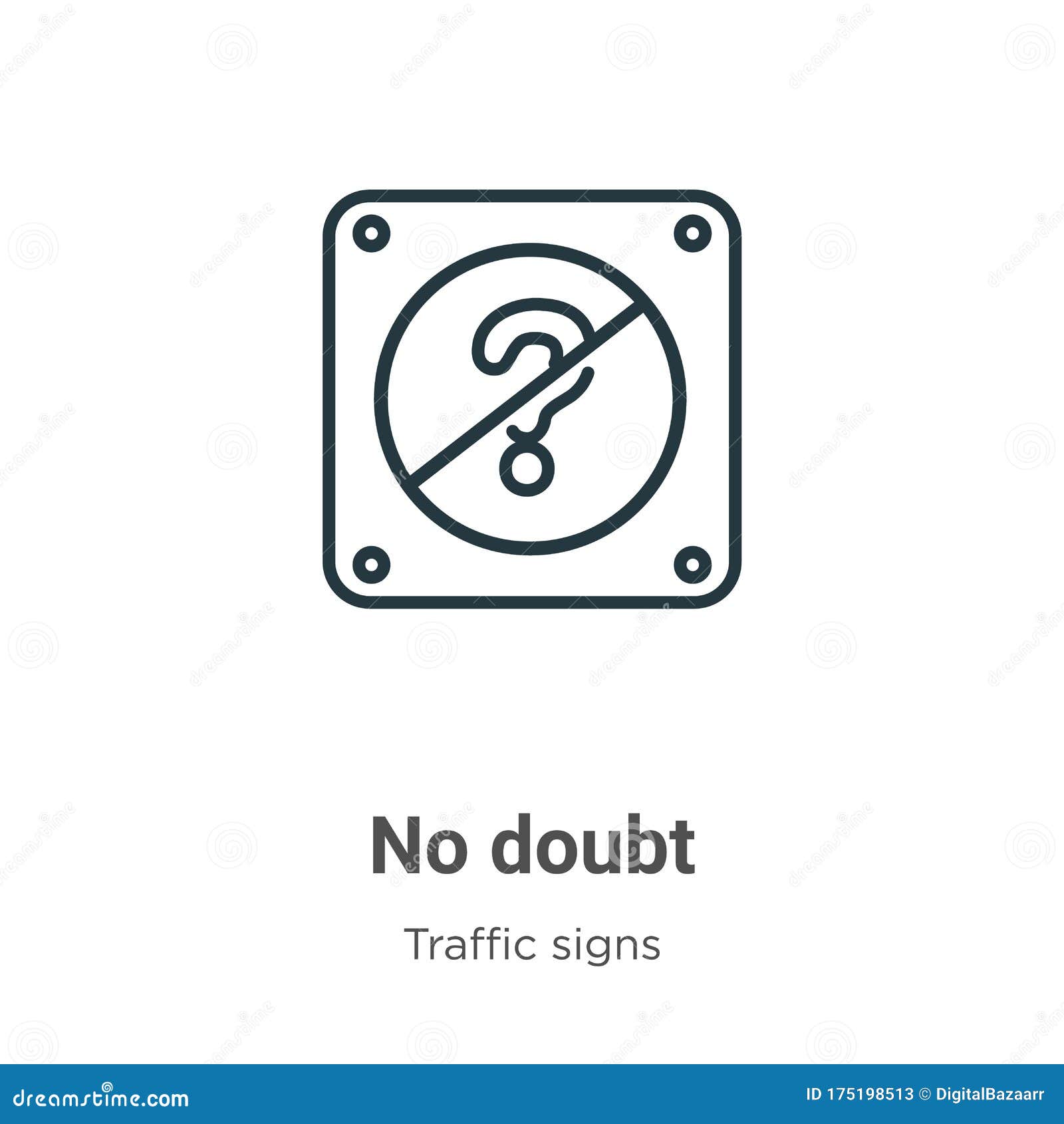 No Doubt Outline Vector Icon. Thin Line Black No Doubt Icon, Flat ...