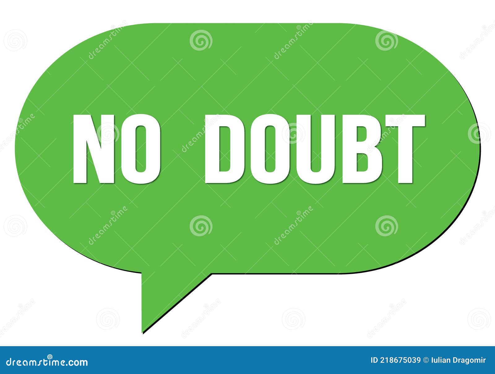 NO DOUBT Text Written in a Green Speech Bubble Stock Illustration ...
