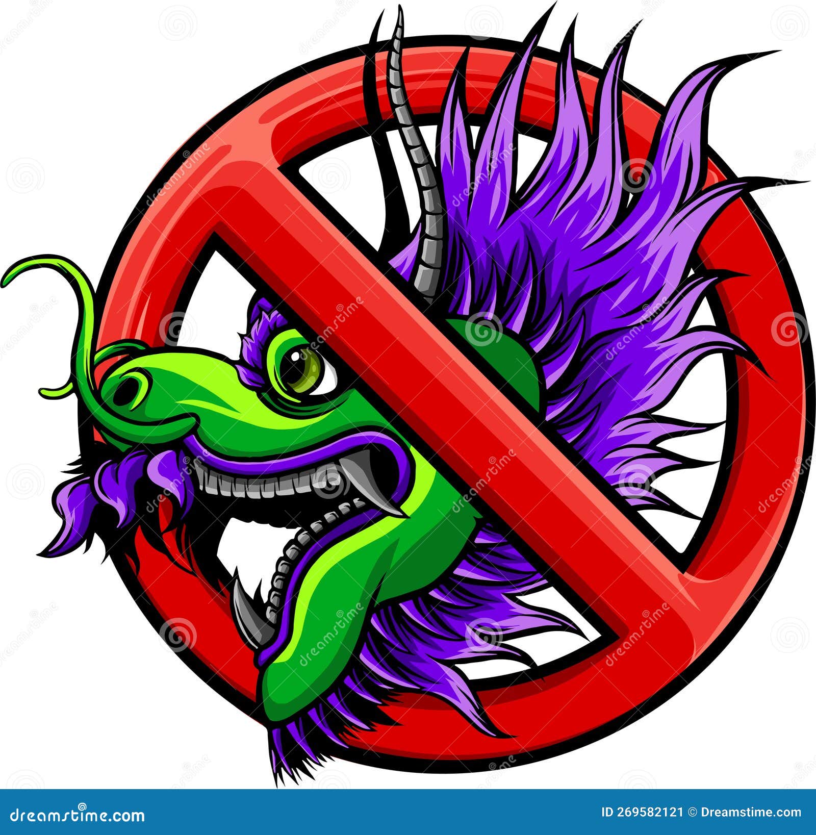No Dragon Sign on White Background. Vector Illustration Stock ...