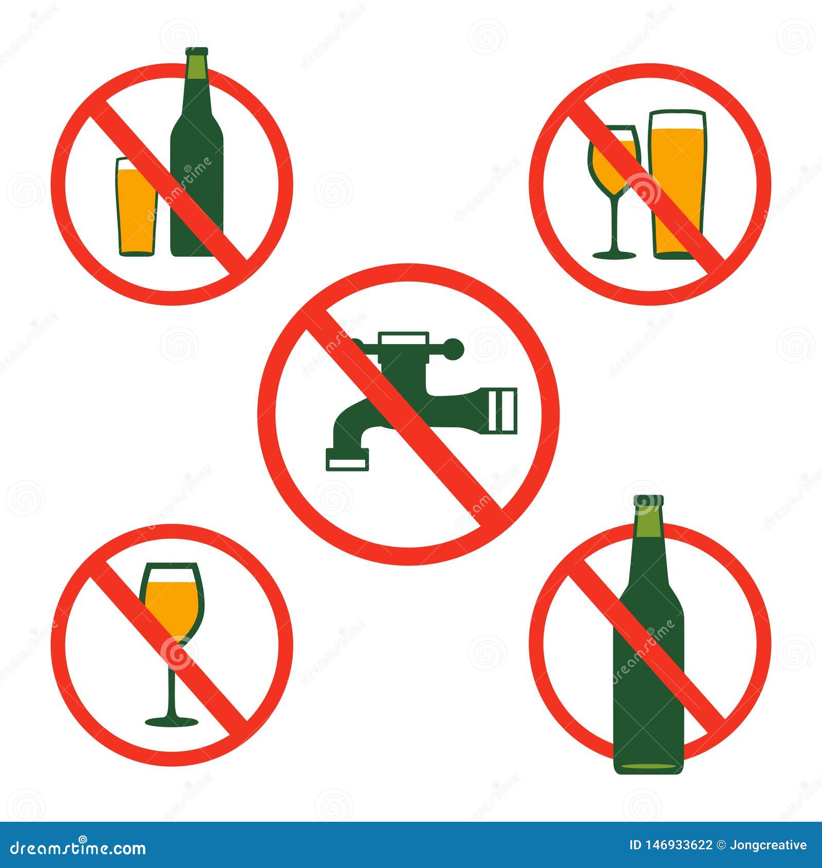 No Drinking Alcohol Not Allowed Vector Icon Symbol Stock Vector ...